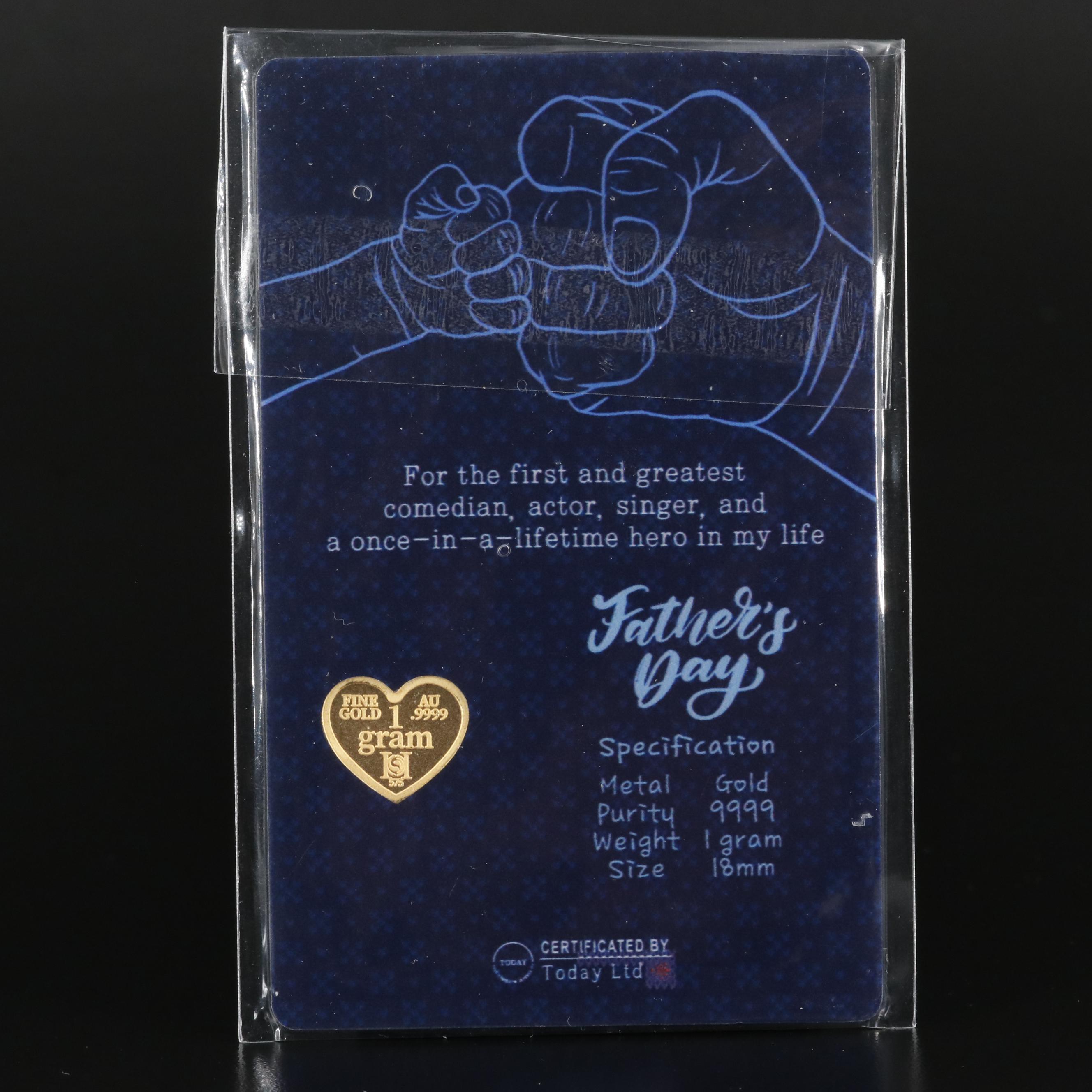 Father's Day One Gram .9999 Fine Gold Heart | EBTH