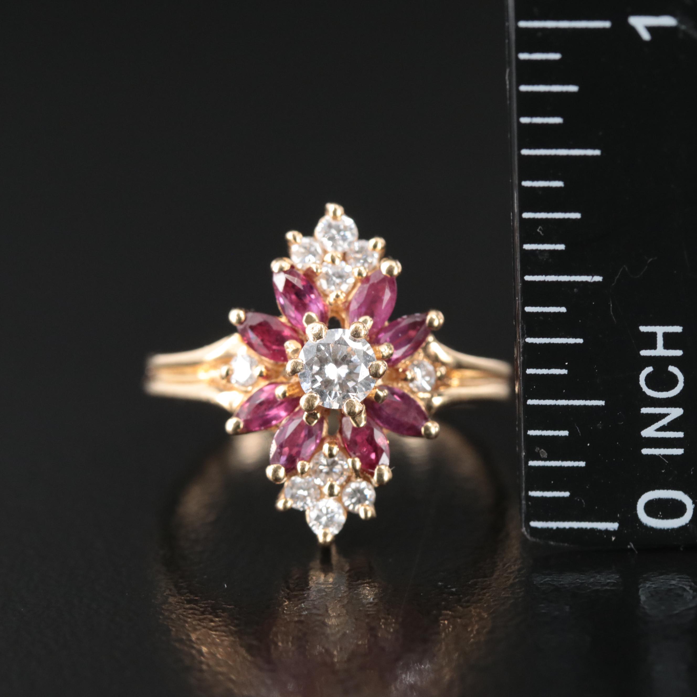14K Diamond and Ruby Ring | EBTH