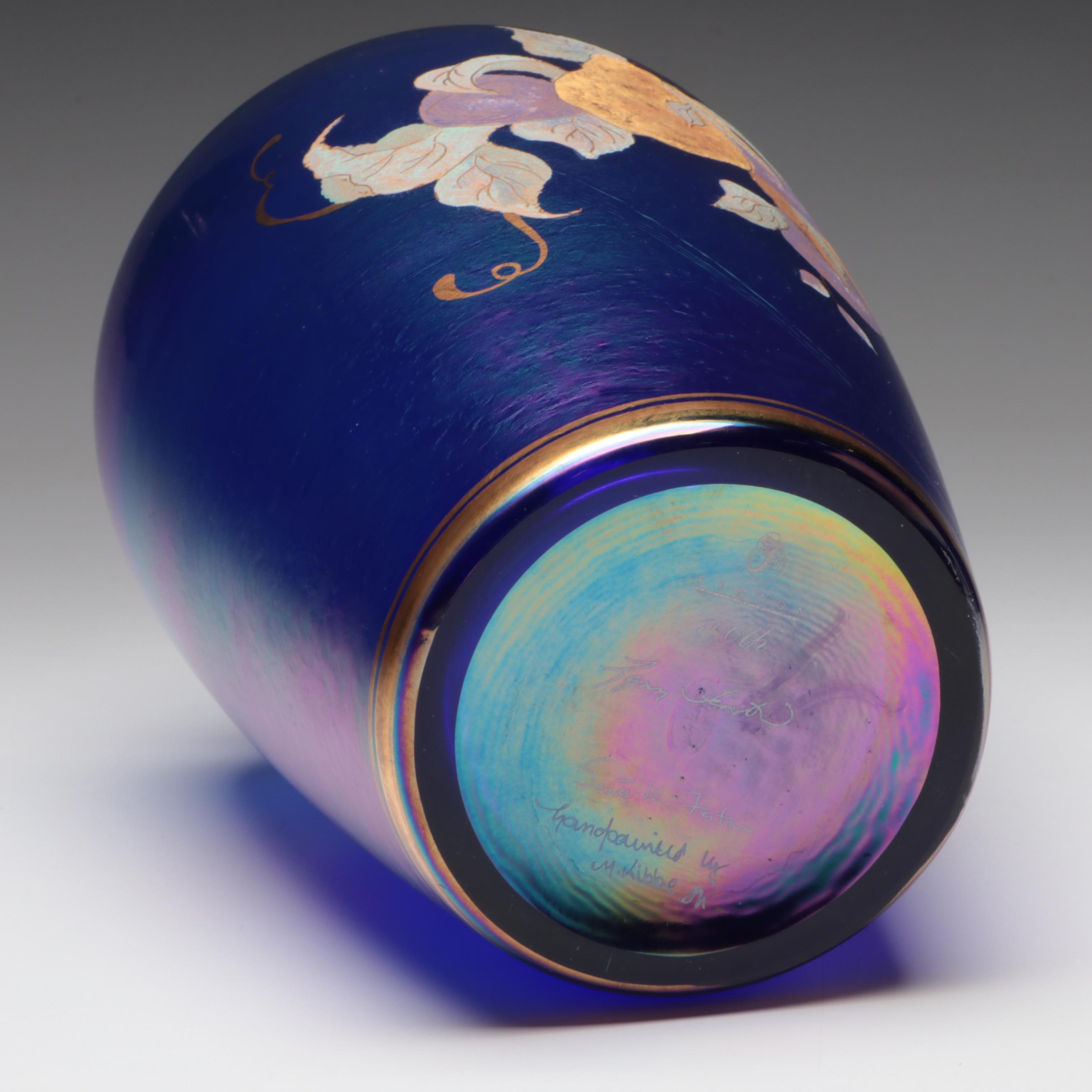 Fenton 100 Year Anniversary Hand-Painted Favrene Art Glass Vase, 2005 ...