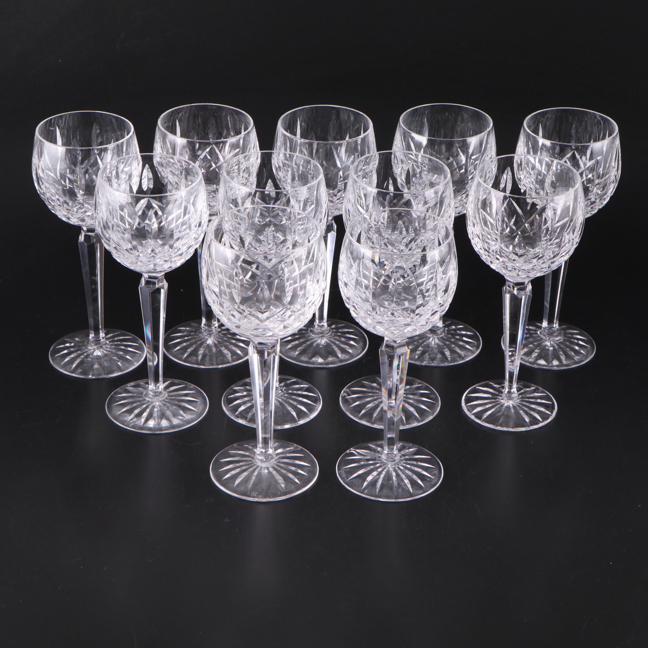 Waterford "Lismore" Crystal Hock Wine Glasses | Everything But The House