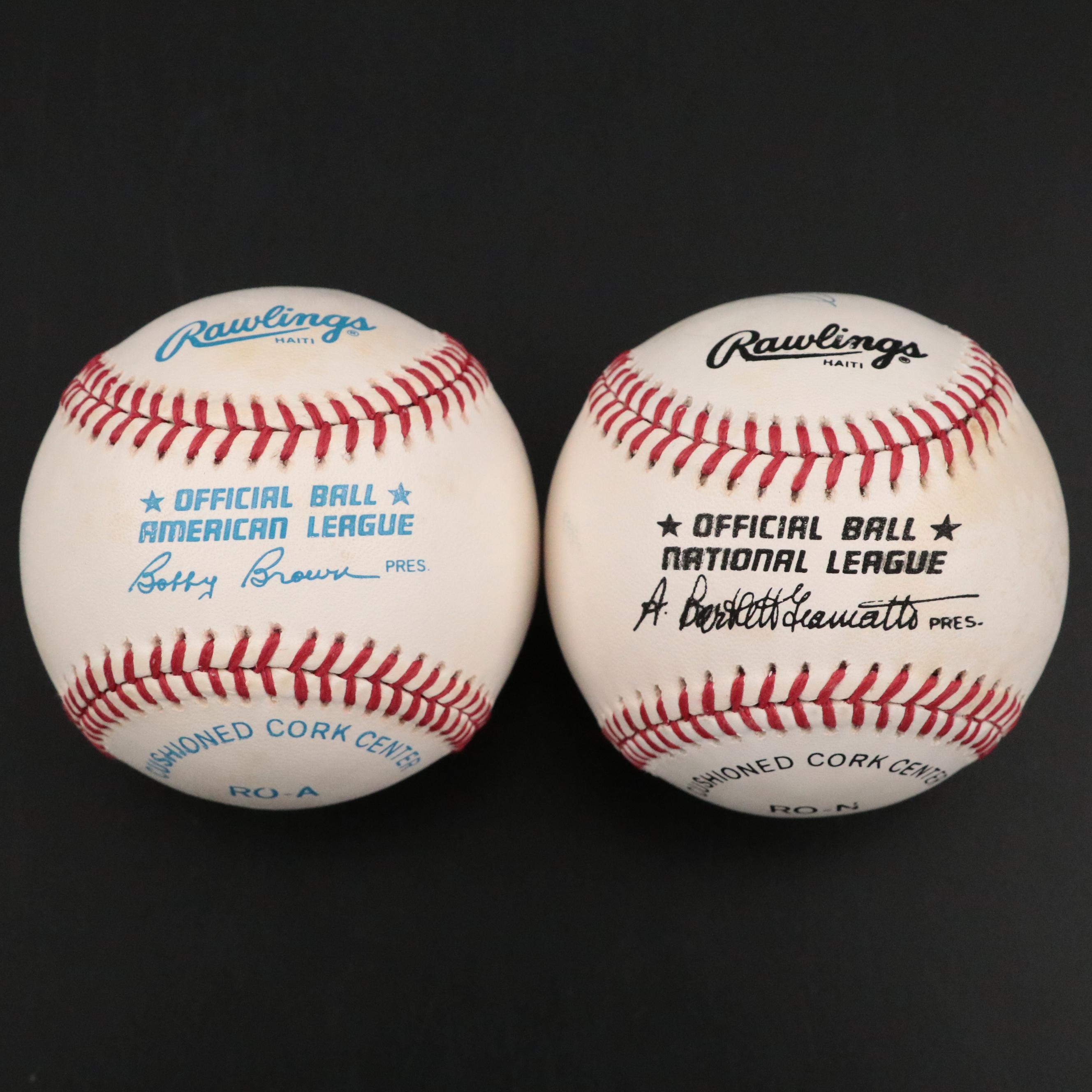 Buck Leonard and Ray Dandridge Signed Rawlings Official Baseballs with ...
