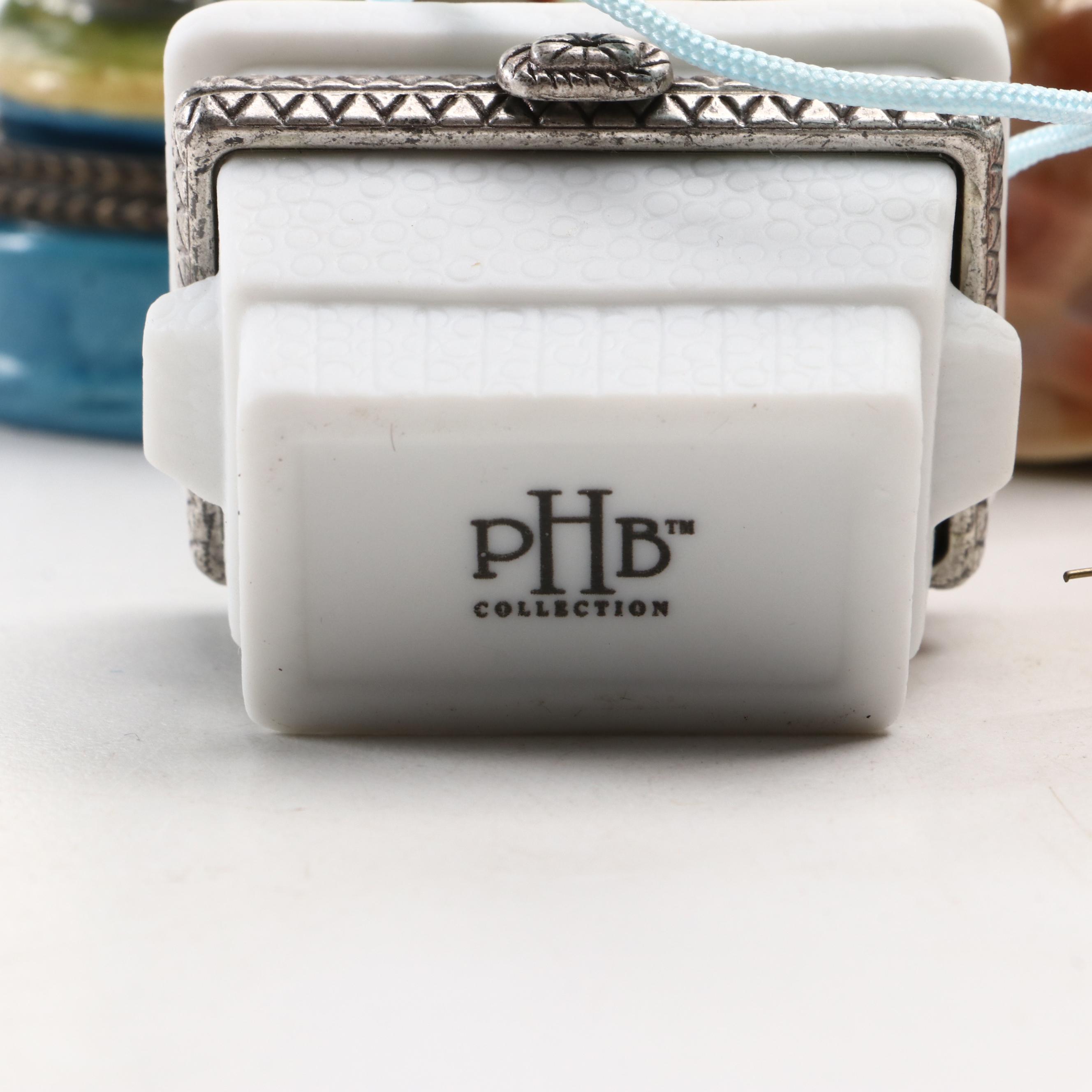 Aquatic Themed Limoges Style Porcelain Hinged Boxes | EBTH