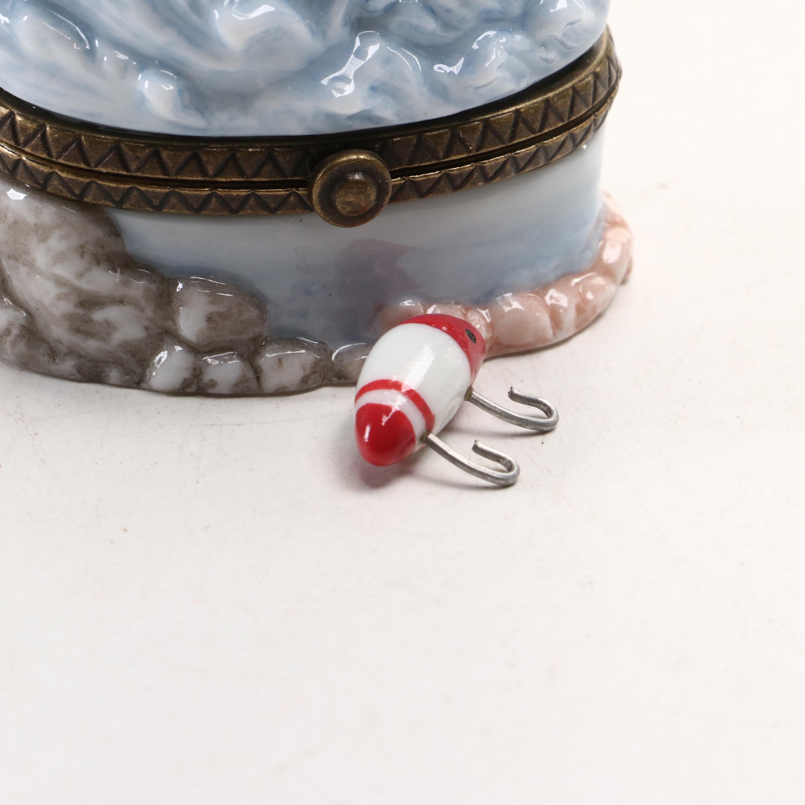Aquatic Themed Limoges Style Porcelain Hinged Boxes | EBTH