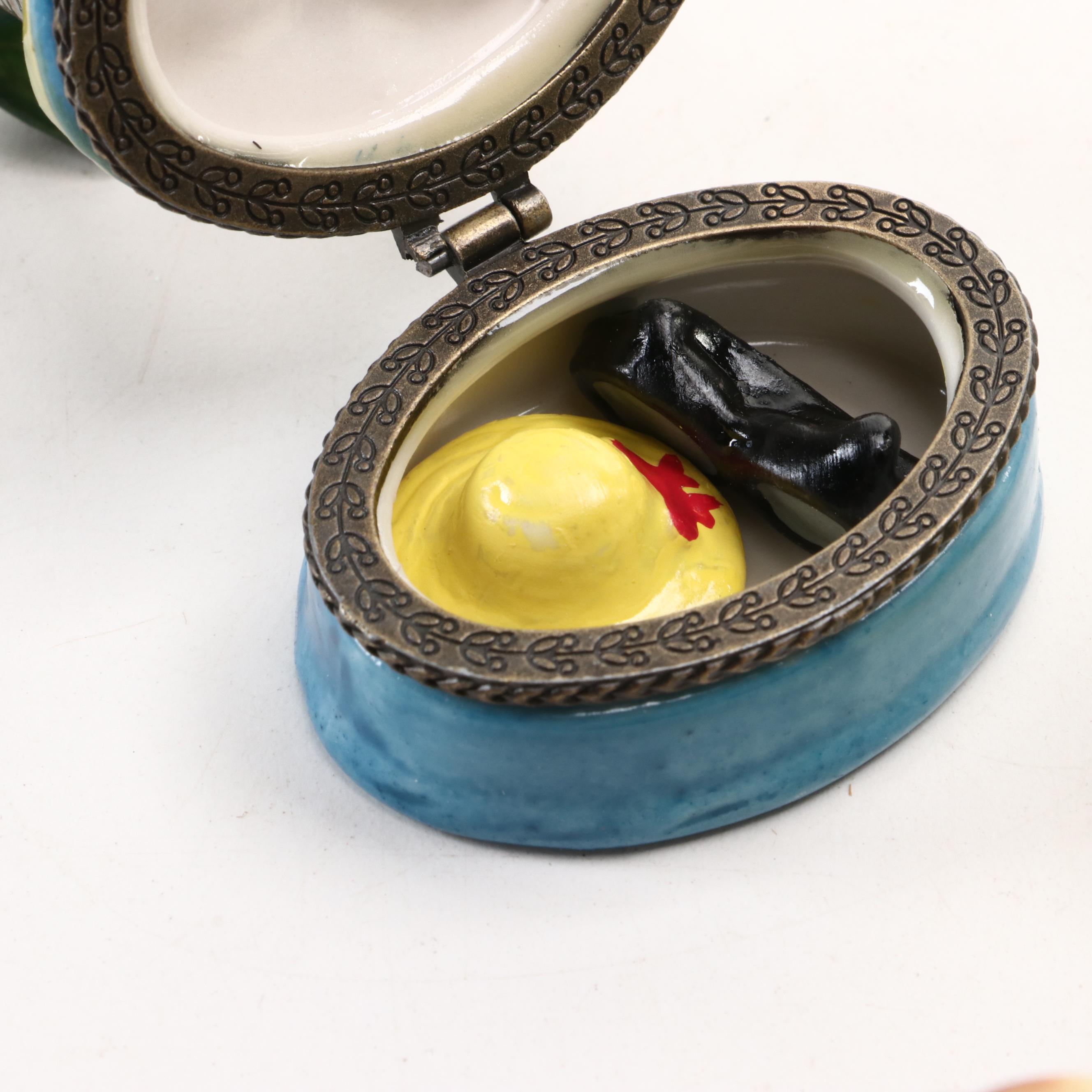 Aquatic Themed Limoges Style Porcelain Hinged Boxes | EBTH