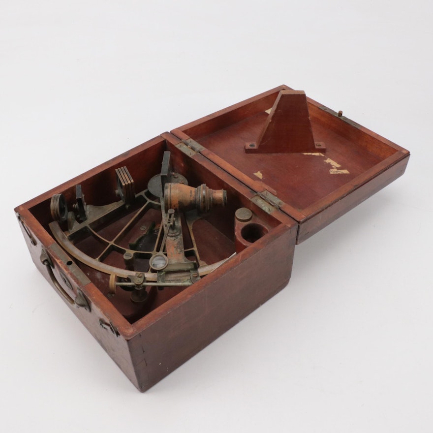 Keuffel And Esser Of New York Brass Sextant With Storage Box Antique Everything But The House