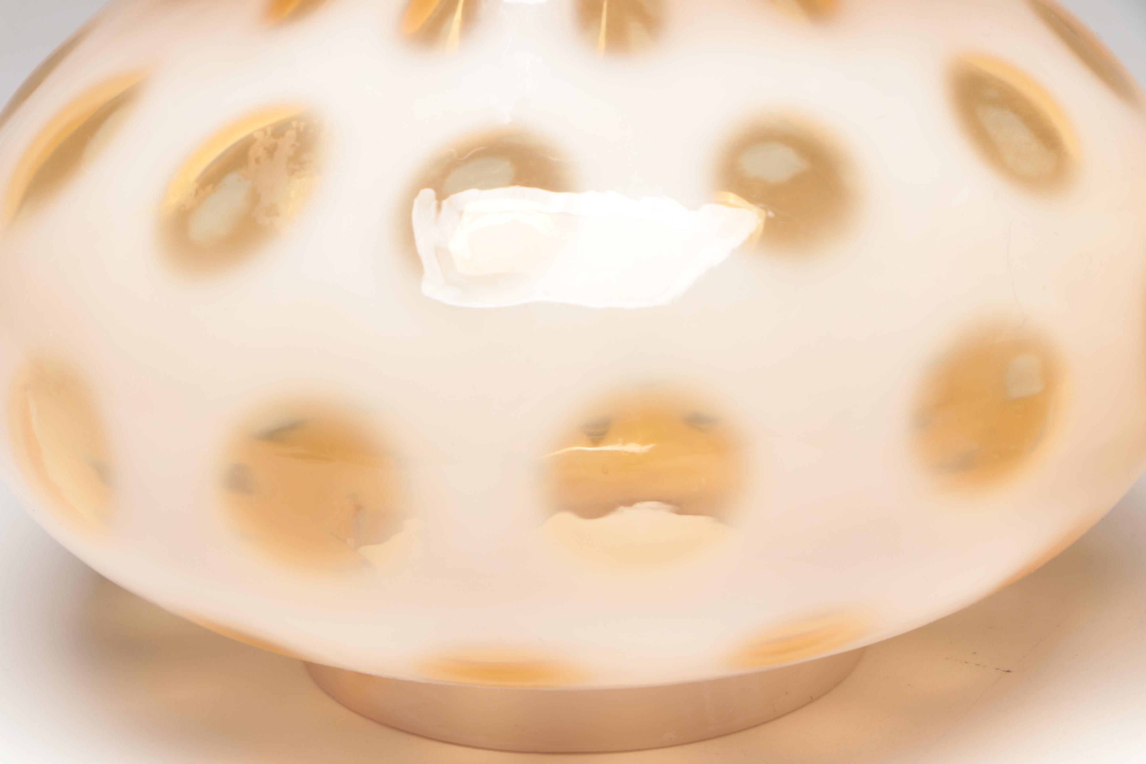 Fenton Honeysuckle Opalescent Coin Dot Crimped Lamp Shades | EBTH