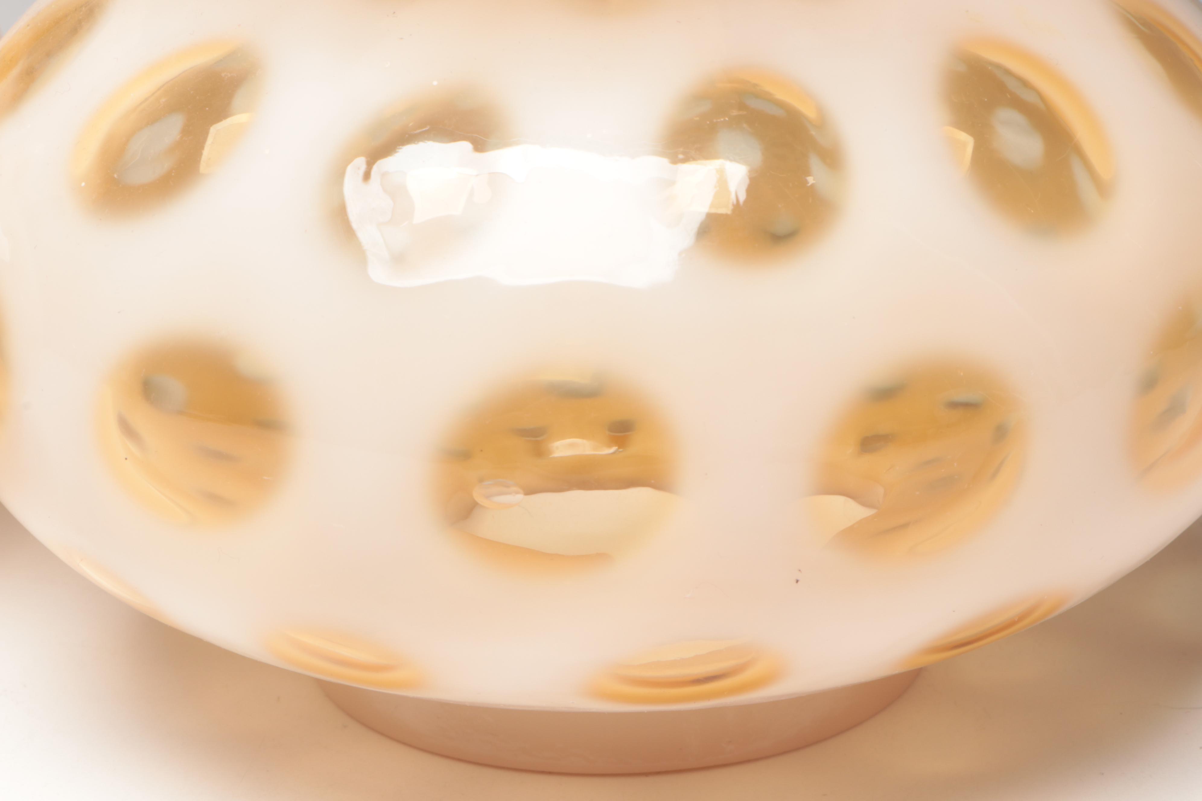 Fenton Honeysuckle Opalescent Coin Dot Crimped Lamp Shades | EBTH