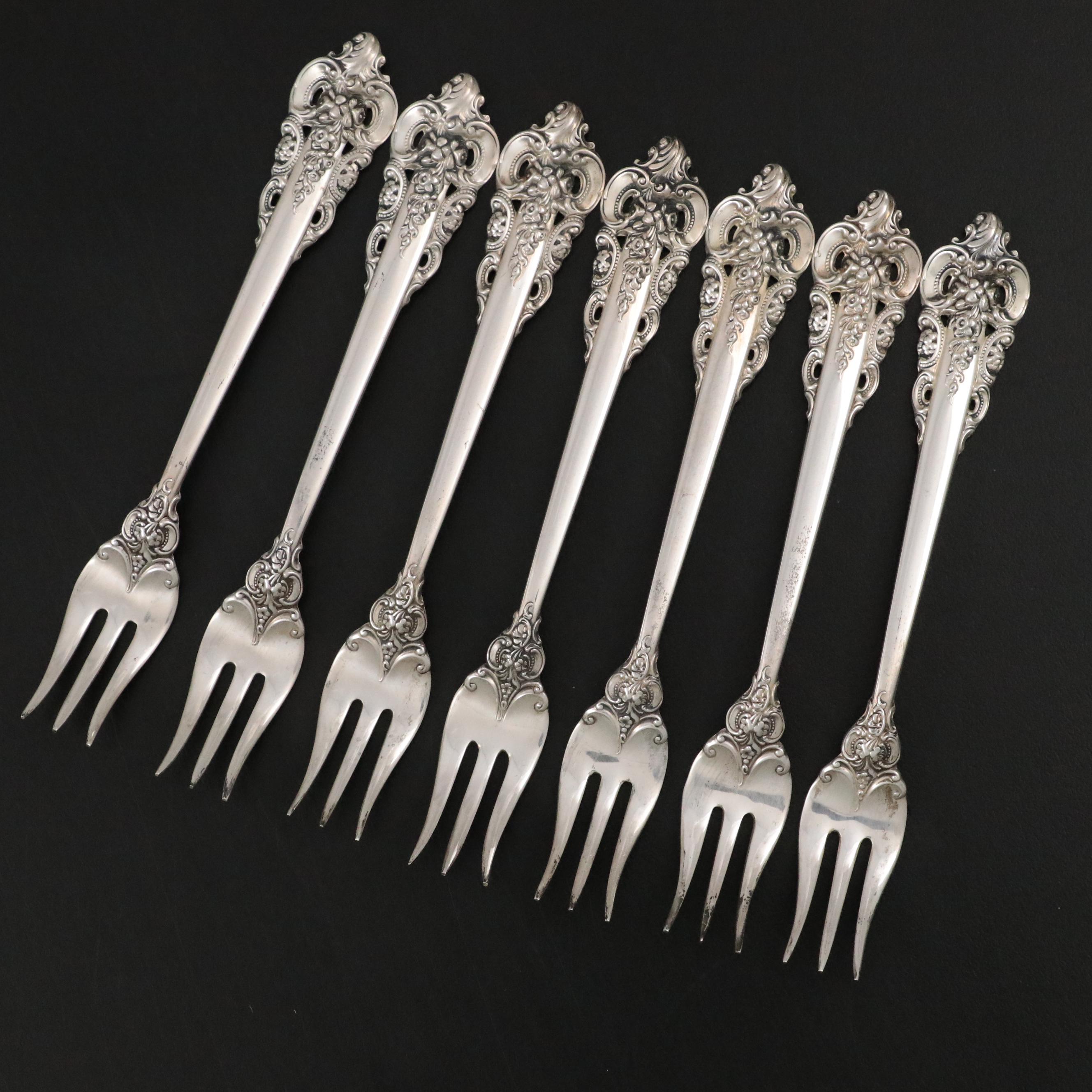 Wallace "Grande Baroque" Sterling Silver Cocktail Forks, Mid/Late 20th ...