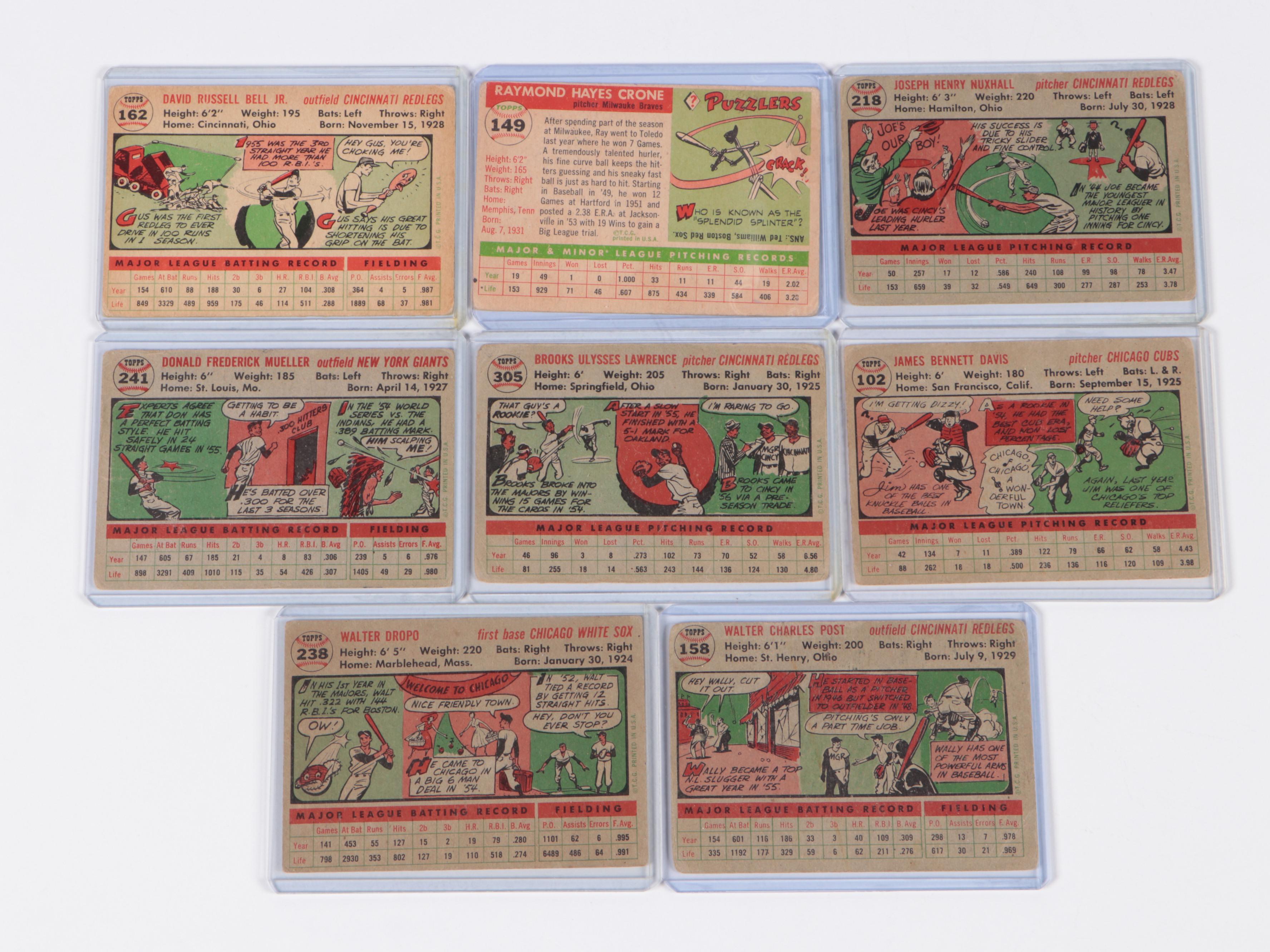 Topps Baseball Cards Featuring Joe Nuxhall, Ray Crone, and More, 1950s ...