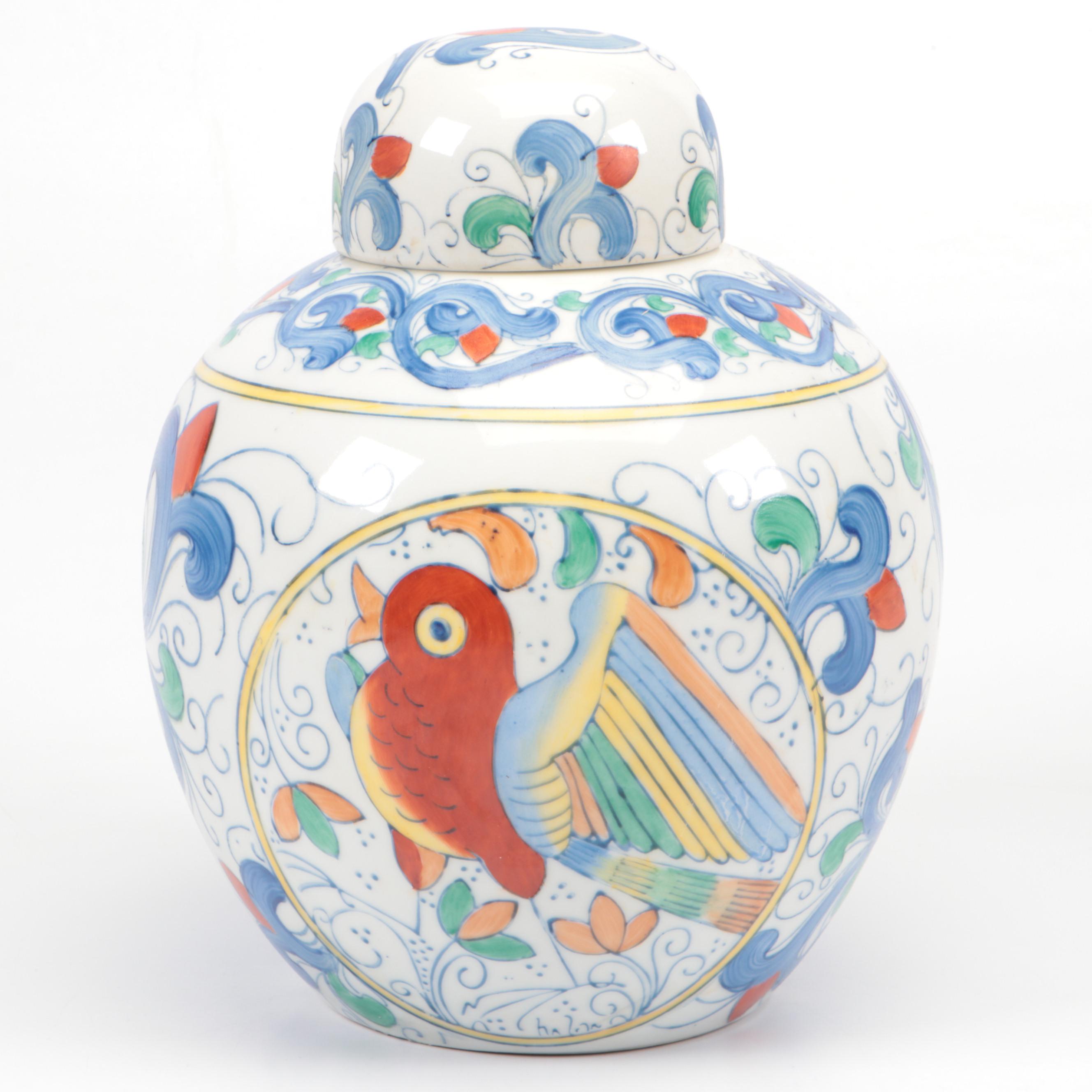 Porcelain Ginger Jar, Ceramic Chinese Figures with Ambari Hathi ...