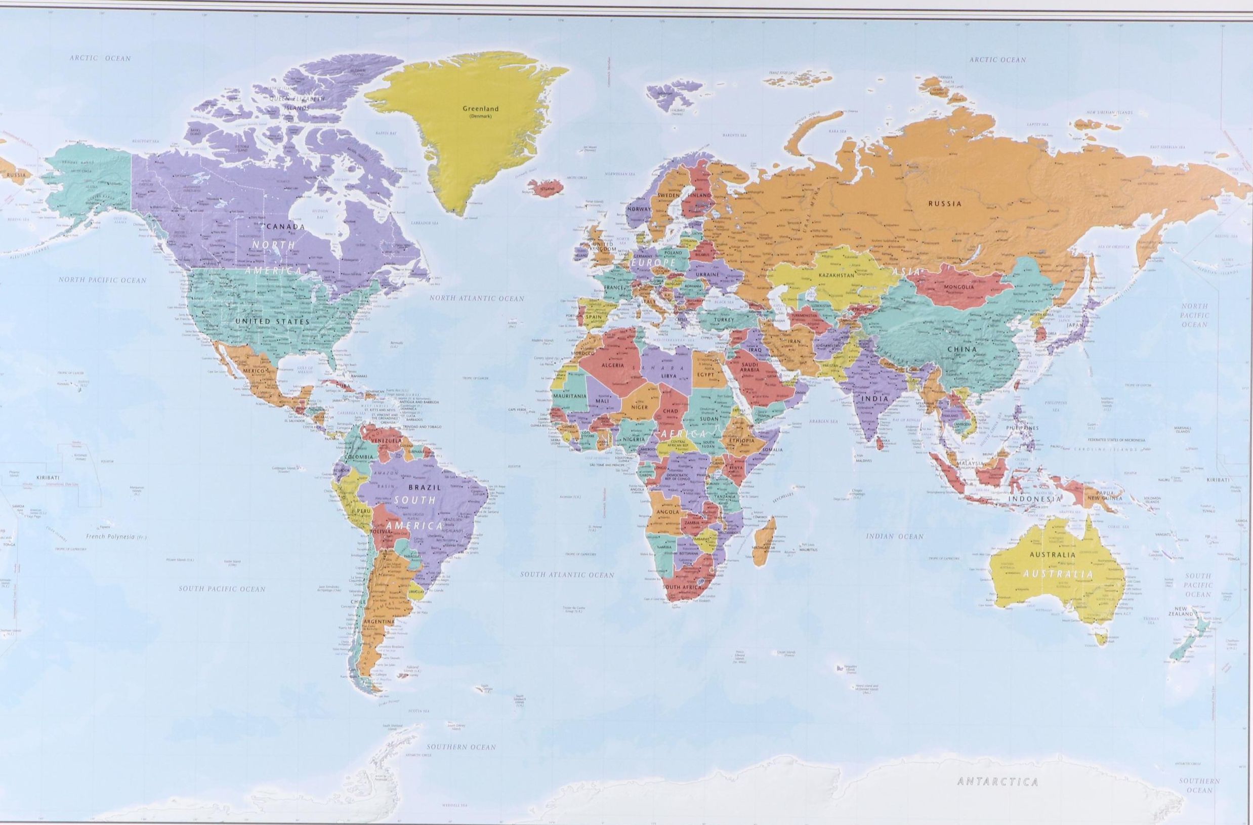 Giclée of World Map With Push Pins, 2017 | EBTH