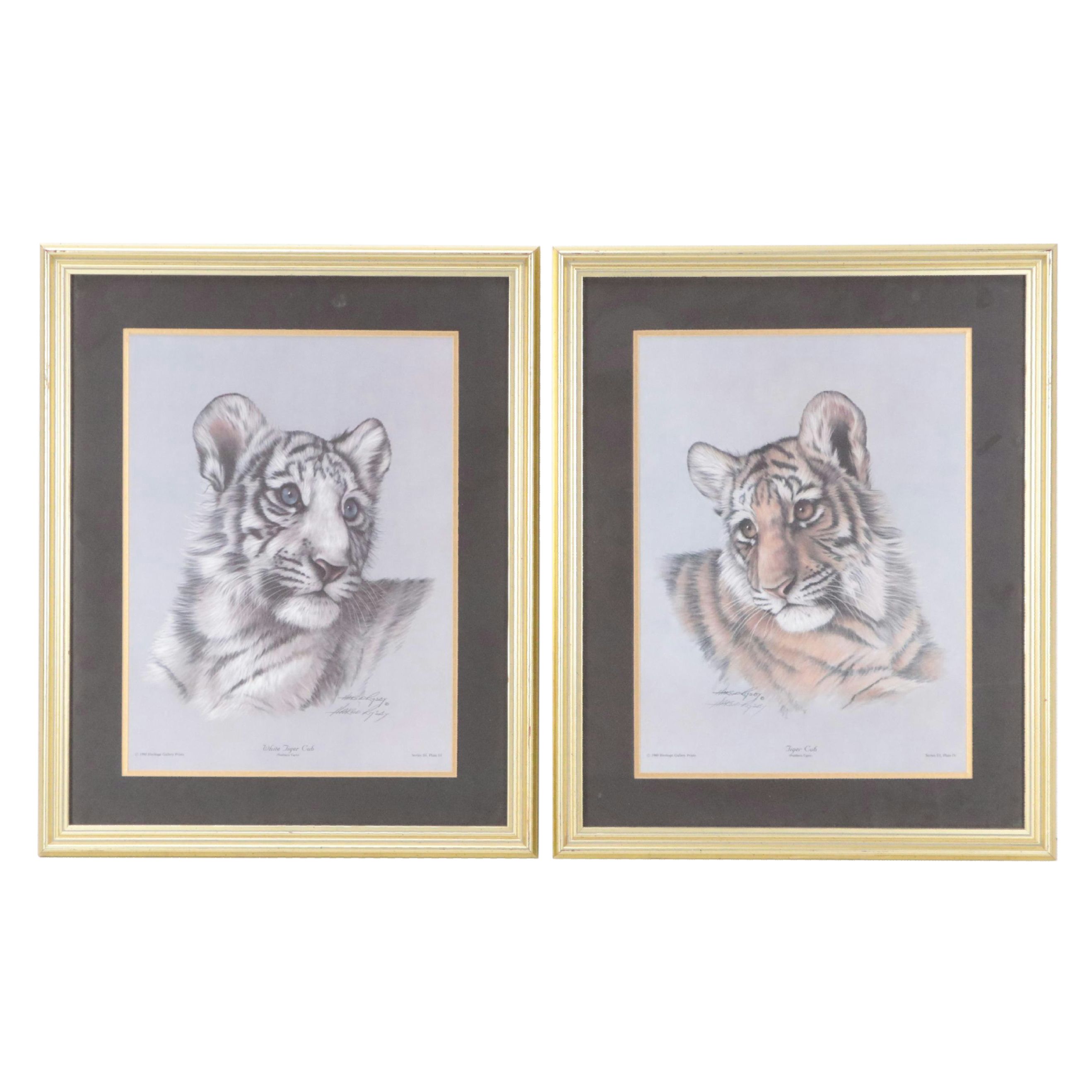 Harold Rigsby Offset Prints "White Tiger Cub" and "Tiger Cub," 1980 | EBTH