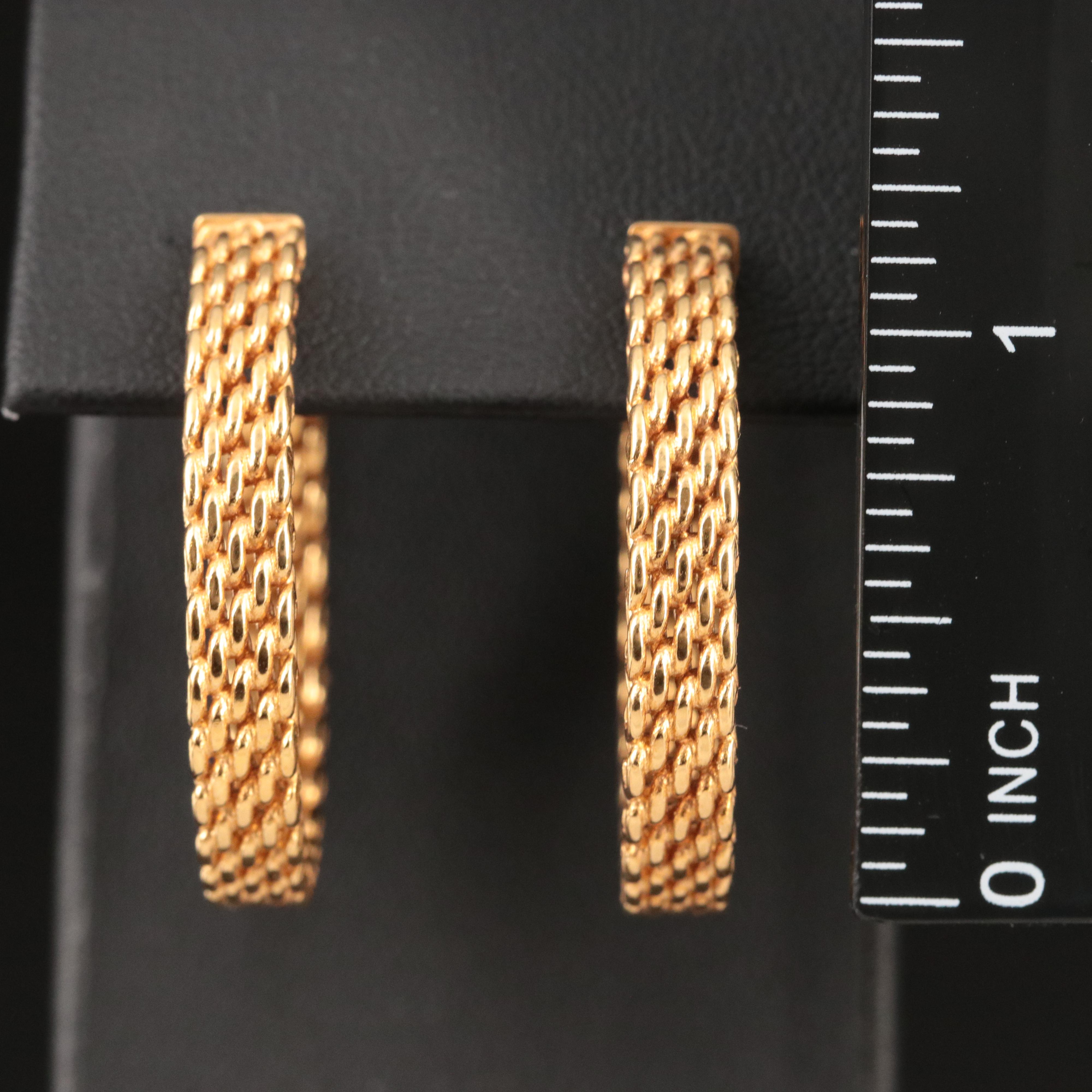 Tiffany & Co. 18K Somerset Mesh Hoop Earrings | Everything But The House