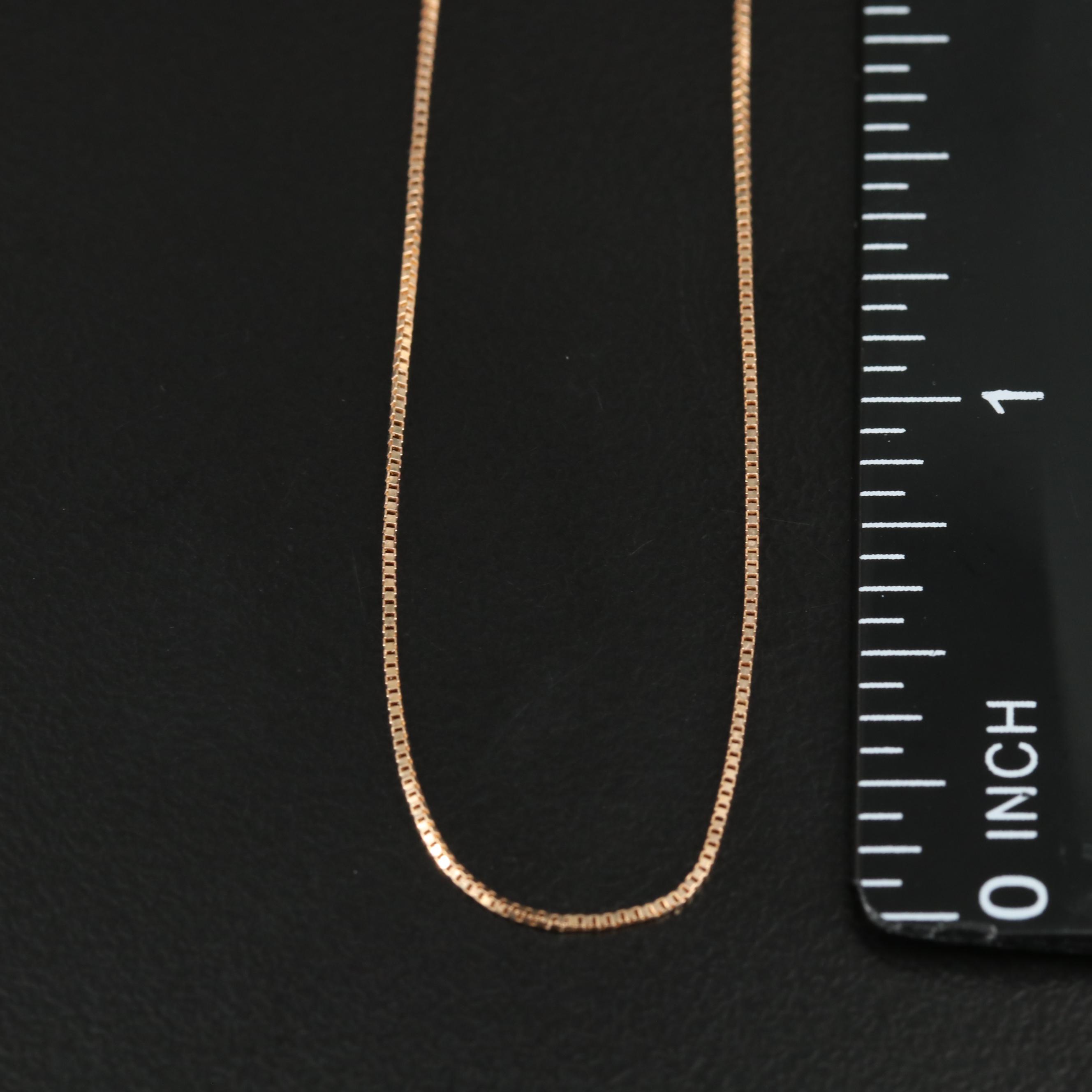 14K Box Chain Necklace | EBTH