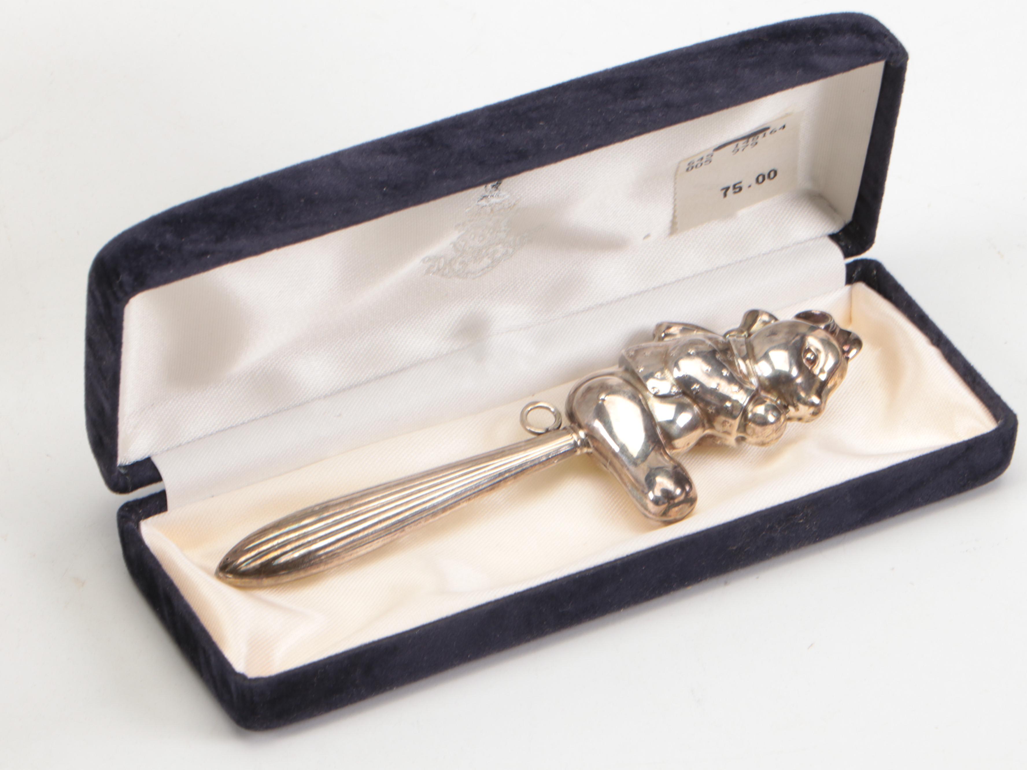 Sterling Silver Baby Rattle, Silver Plate Rattle, Wedgwood Ceramics and ...