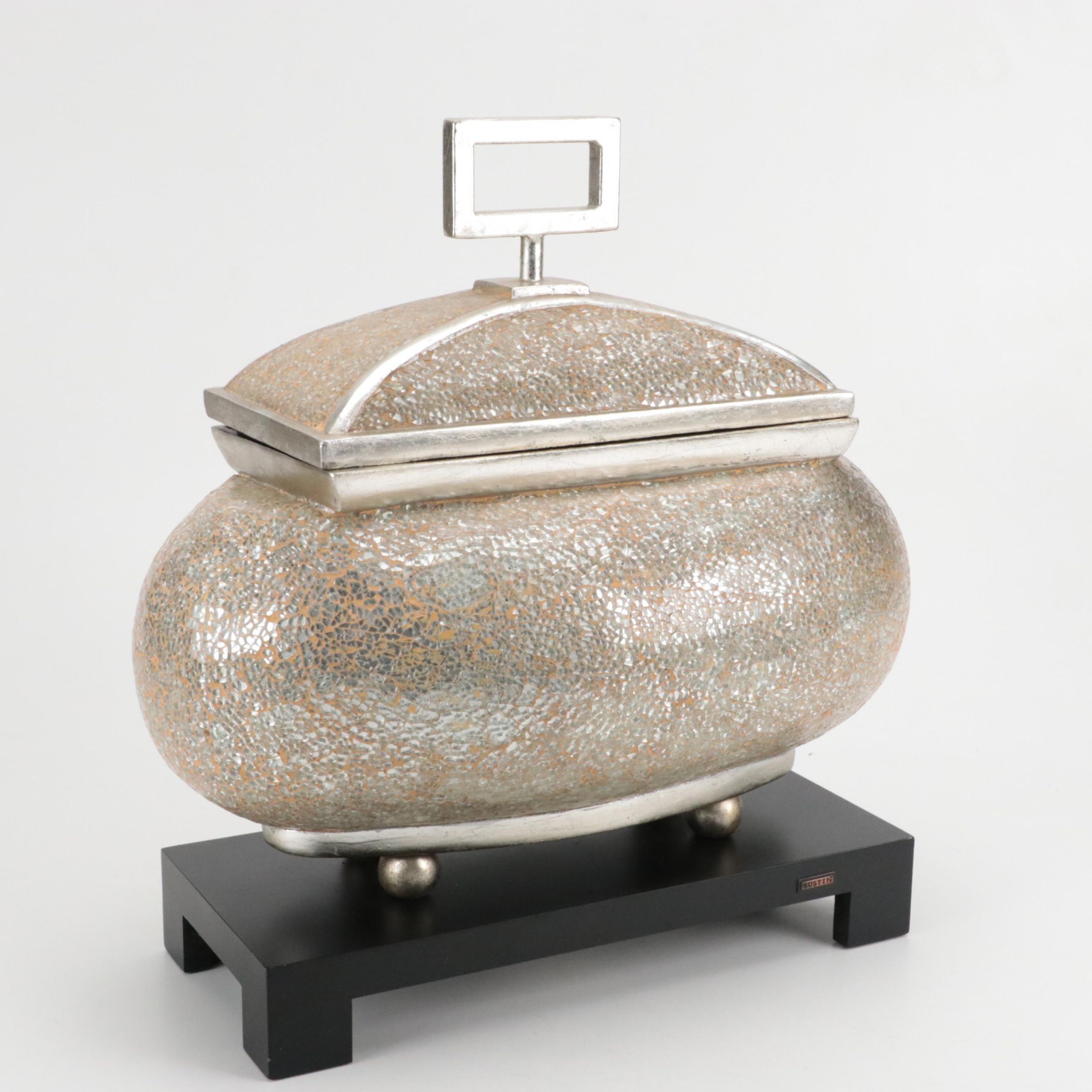 Austin Kinder Collection "Argenta" Mosaic Glass and Resin Lidded Jar ...