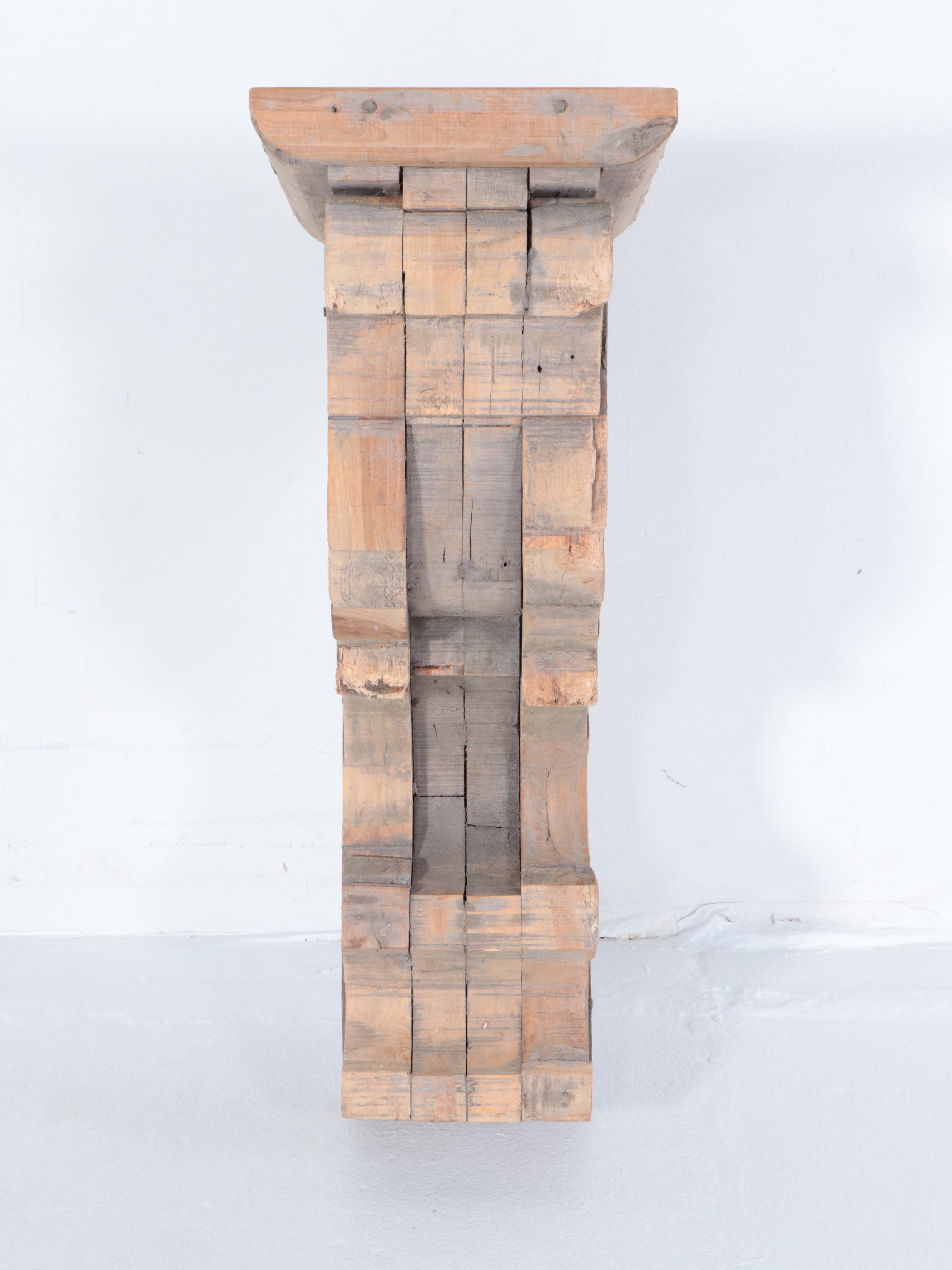 Restoration Hardware Wooden Corbel and Glass Top Console Table ...