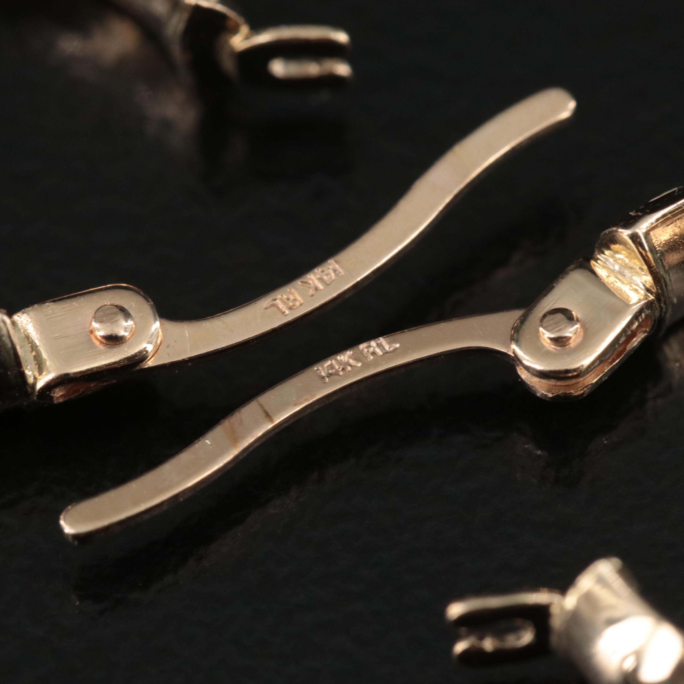 14K Hoop Earrings with Diamond Cut Finish | EBTH