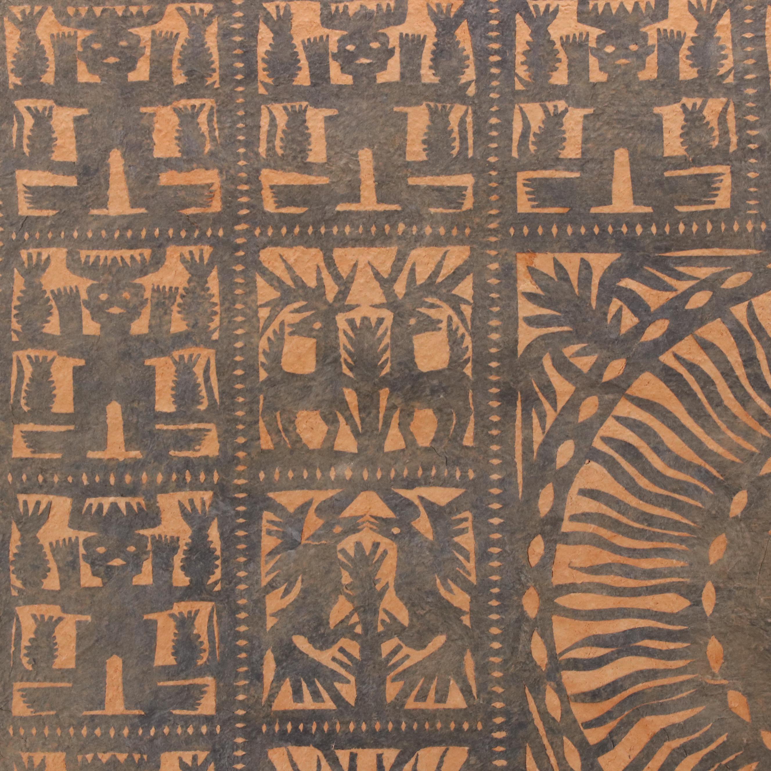 Humberto Trejo González Papel Amate with Sun, Figure, and Animal Motifs ...