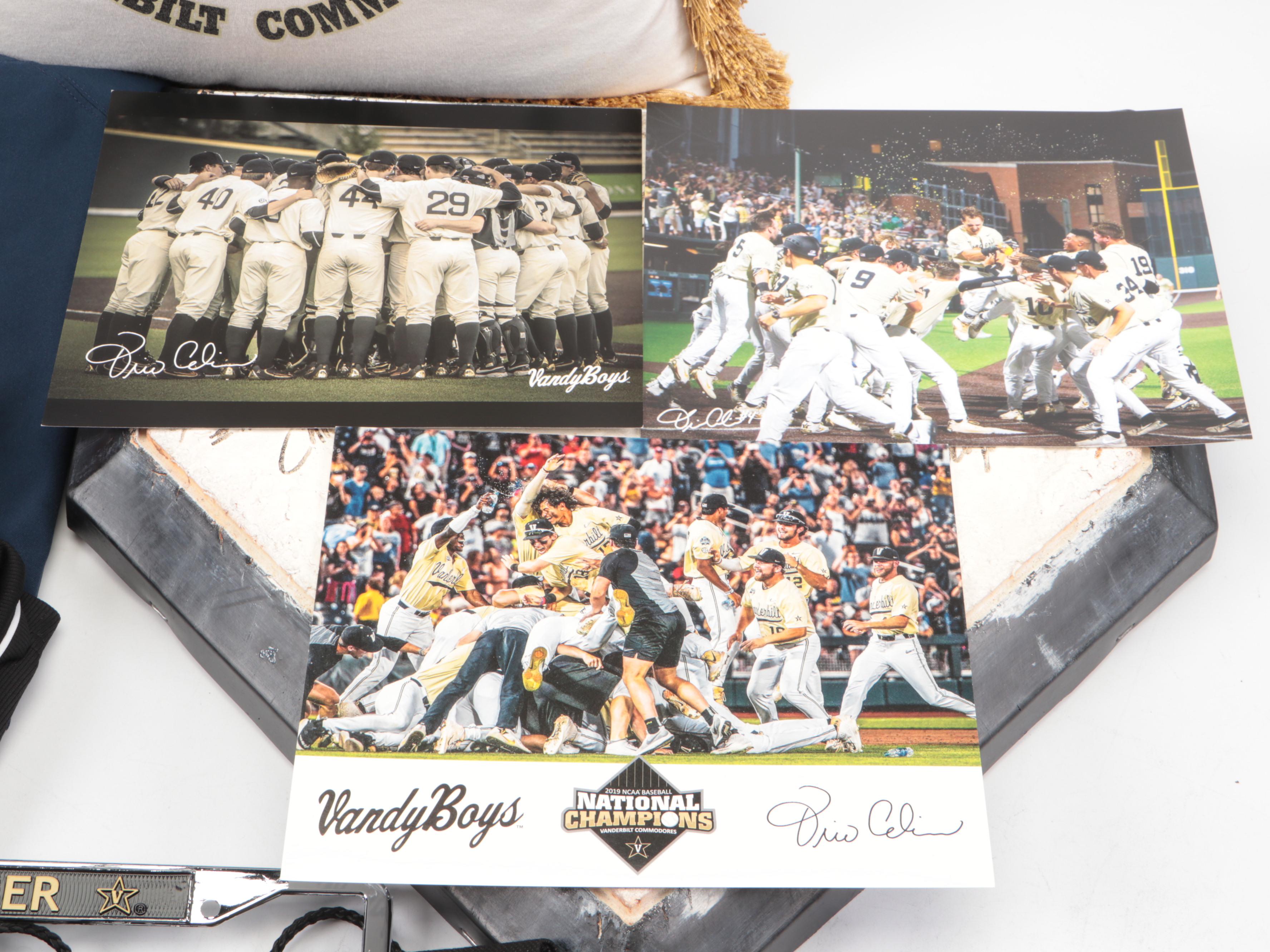 Vanderbilt Baseball Team-Signed Wooden Home Plate with Jersey and More ...