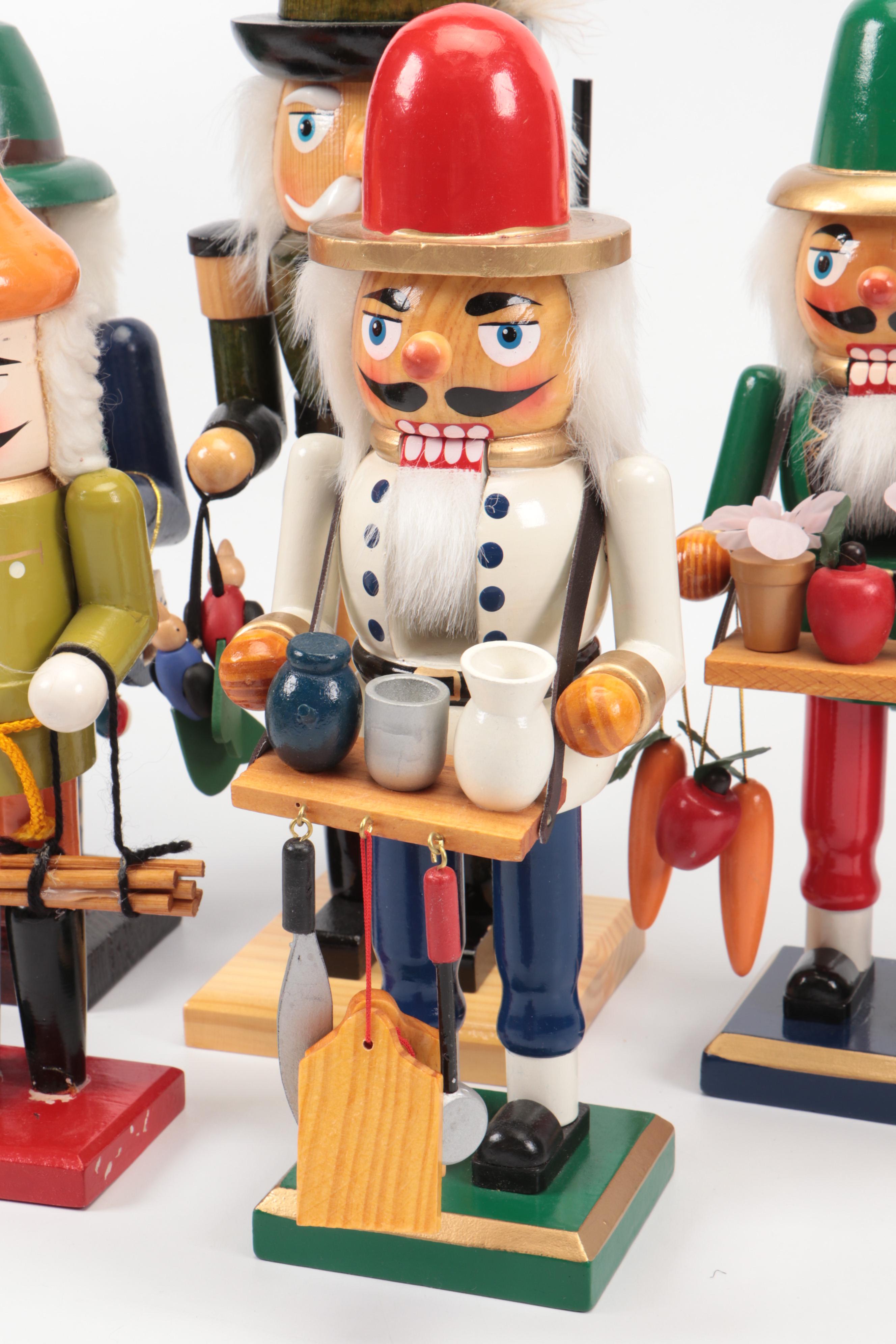 Hand-Painted Fisherman, Chef, Toymaker and Other Wooden Nutcrackers | EBTH
