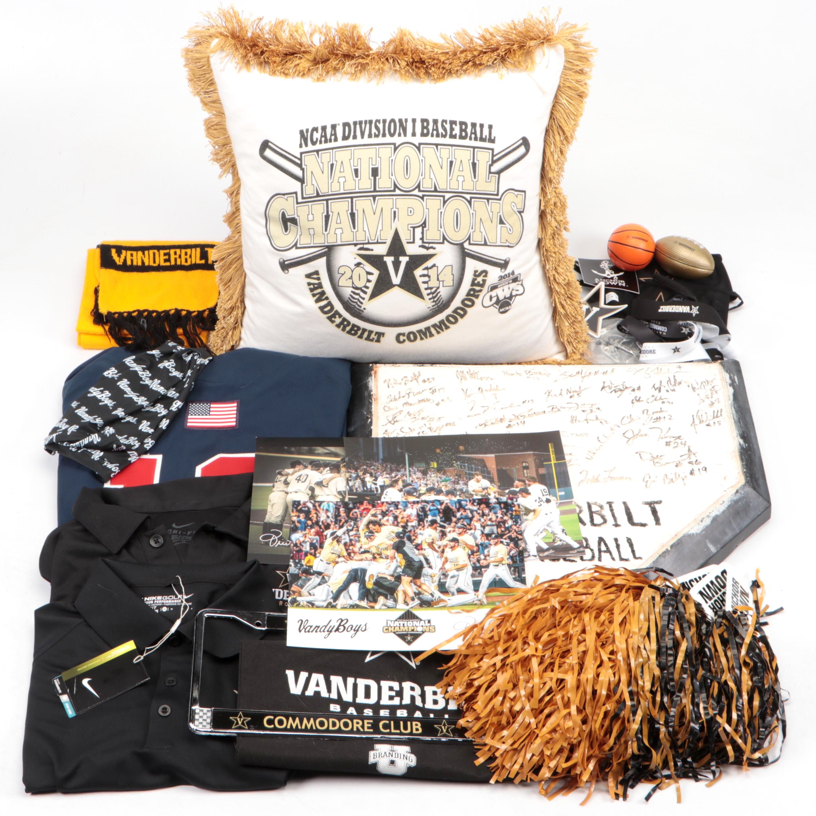 Vanderbilt Baseball Team-Signed Wooden Home Plate with Jersey and More ...
