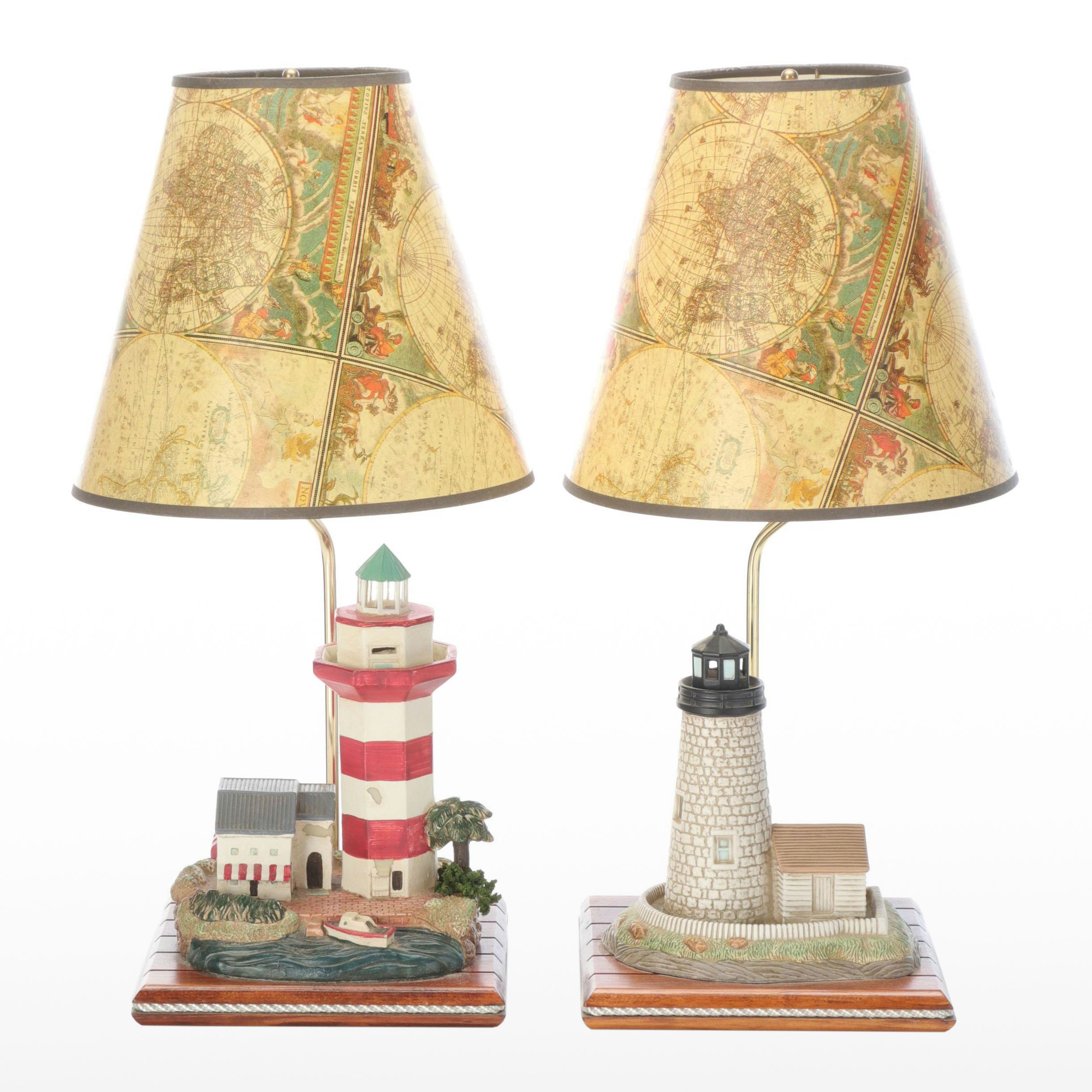 Resin and Brass Lighthouse Table Lamps | Everything But The House
