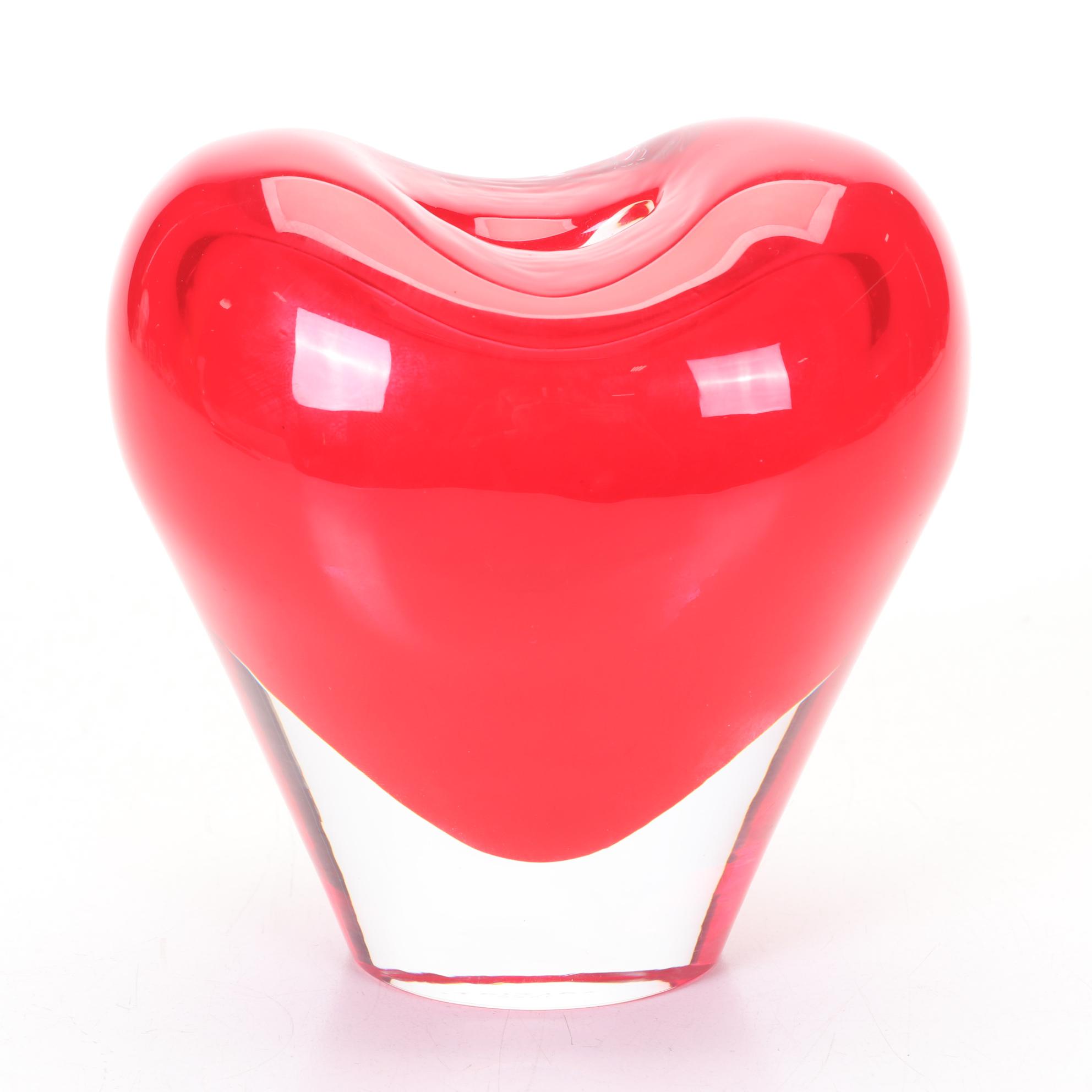 Salviati Murano Blown Glass Heart Bud Vase Designed By Maria Christina ...