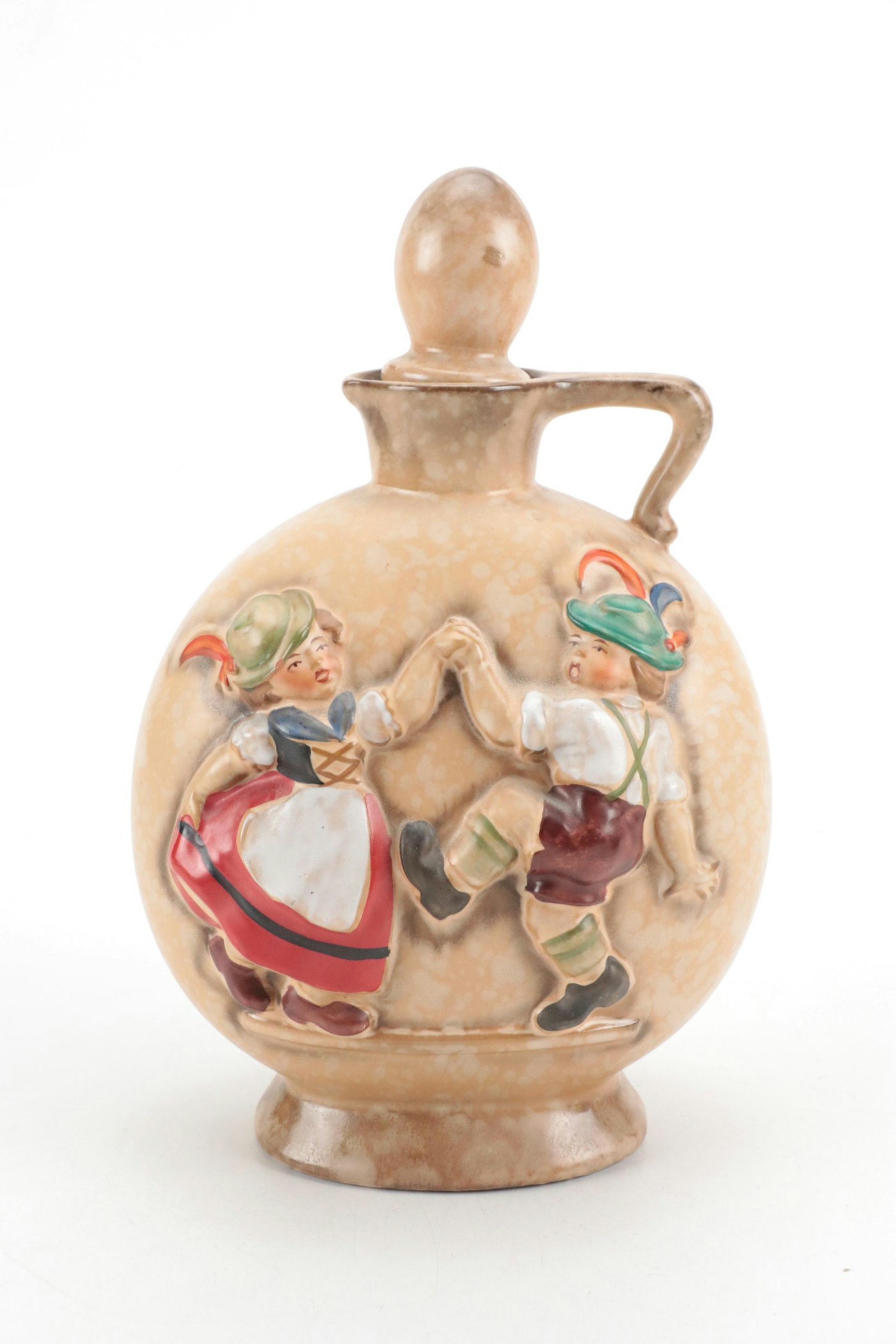 Goebel Style Ceramic Jug With Mahogany Tea Caddy Ebth
