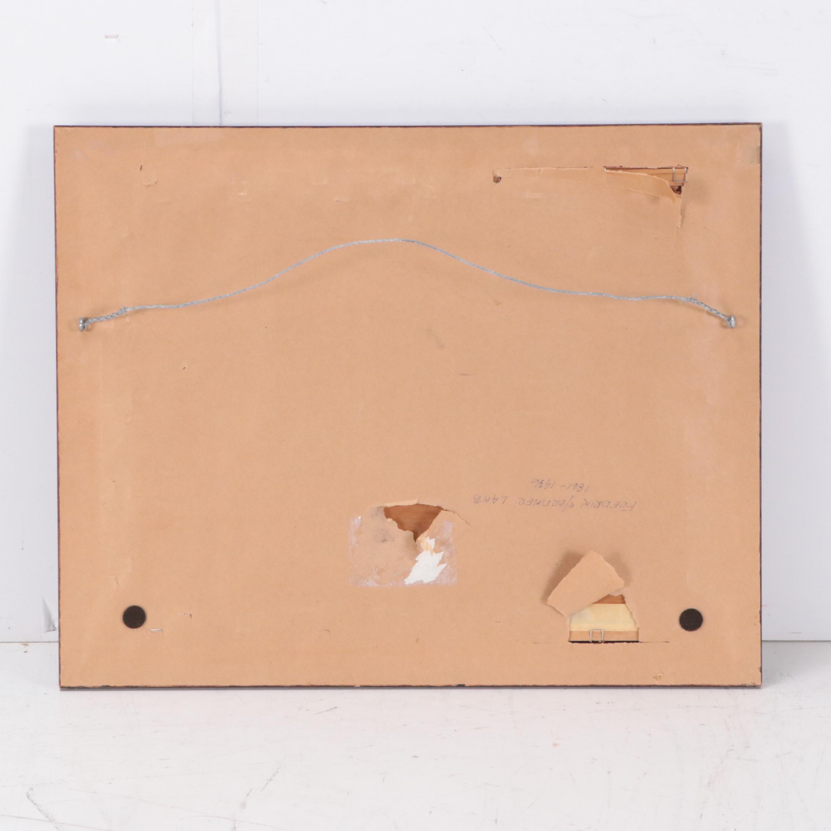 Frederick Lamb Oil Painting of Autumnal River Landscape with Figures | EBTH