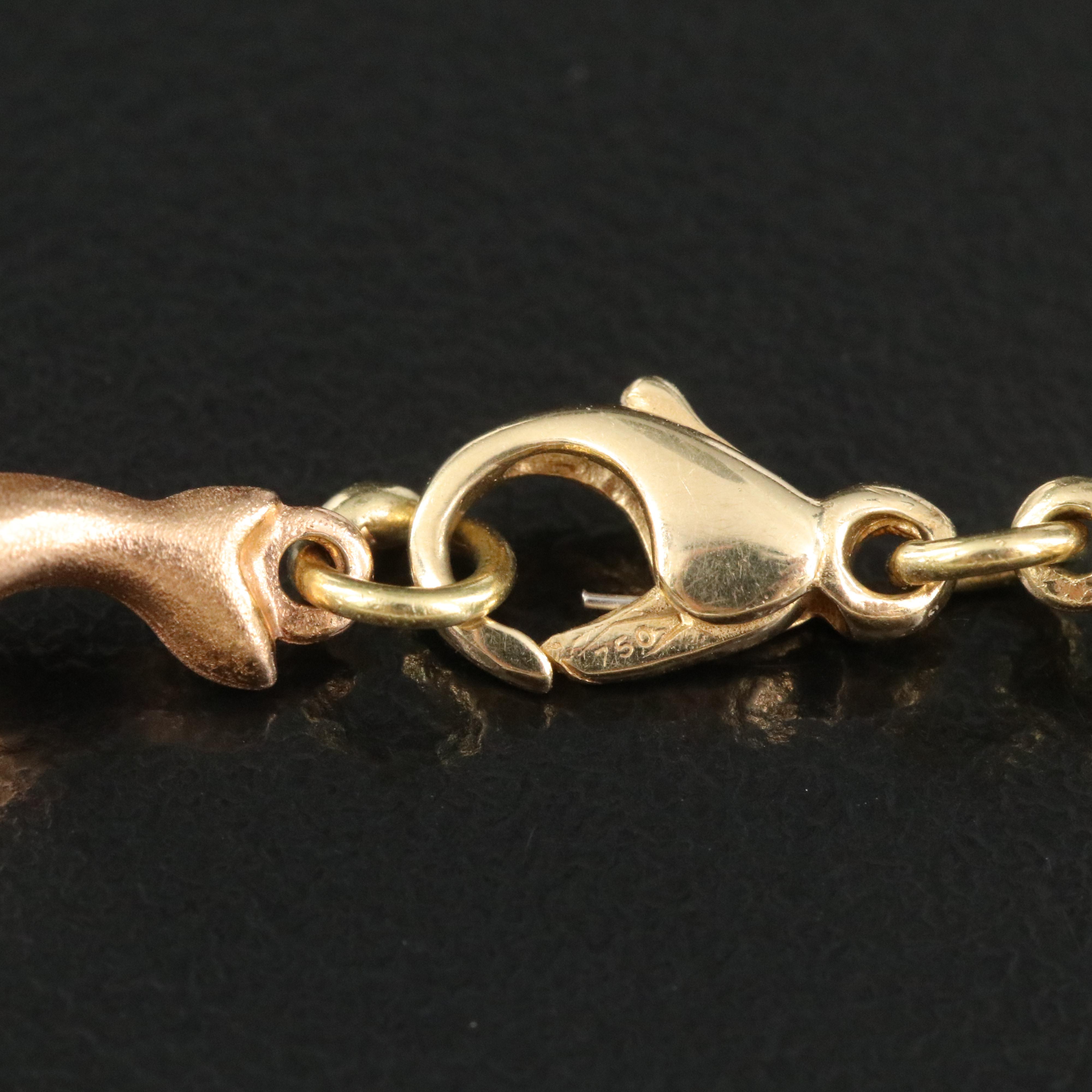 18K Tri-Color Dolphin Link Bracelet | EBTH