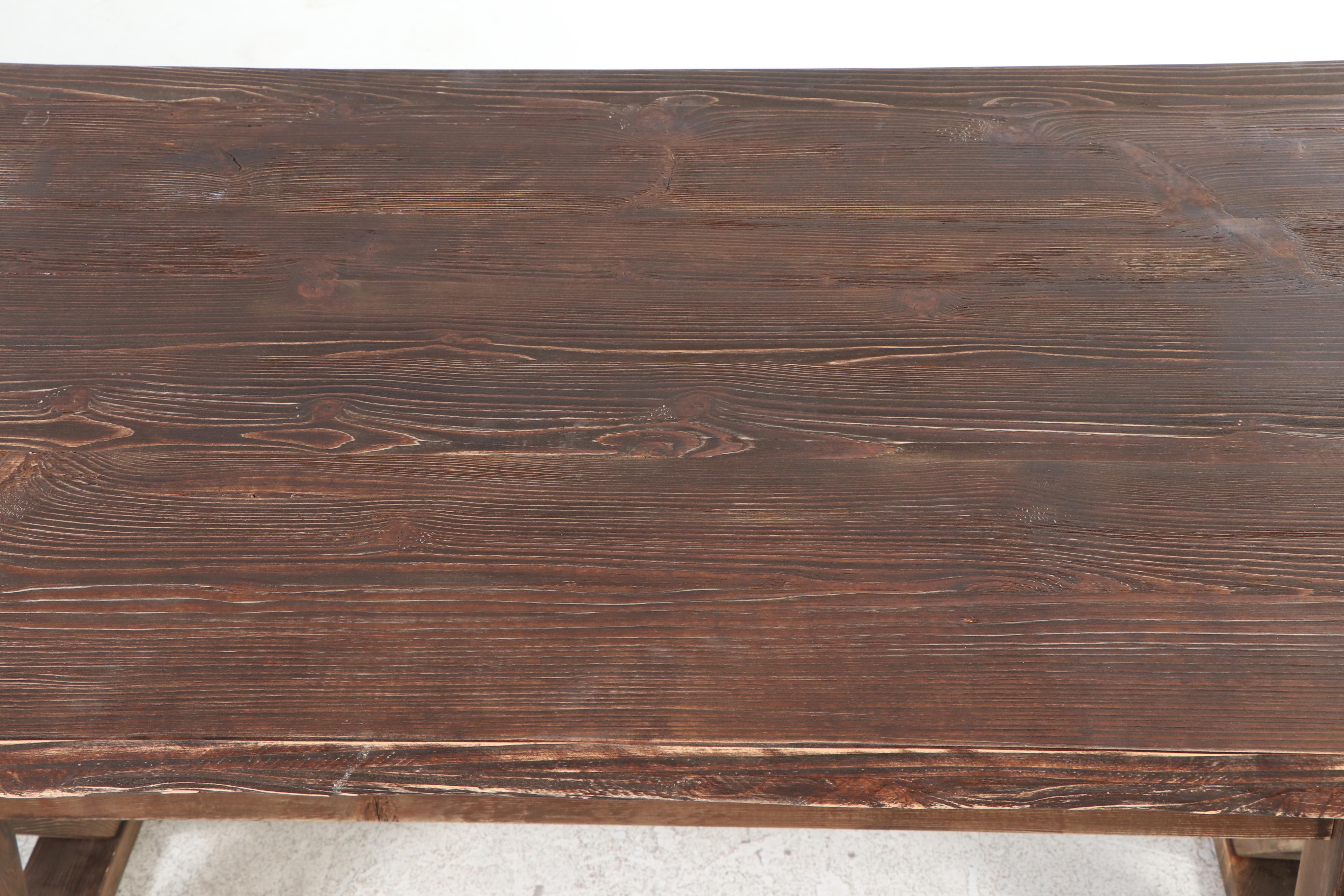 Rustic Pine Trestle-Base Dining Table | Everything But The House