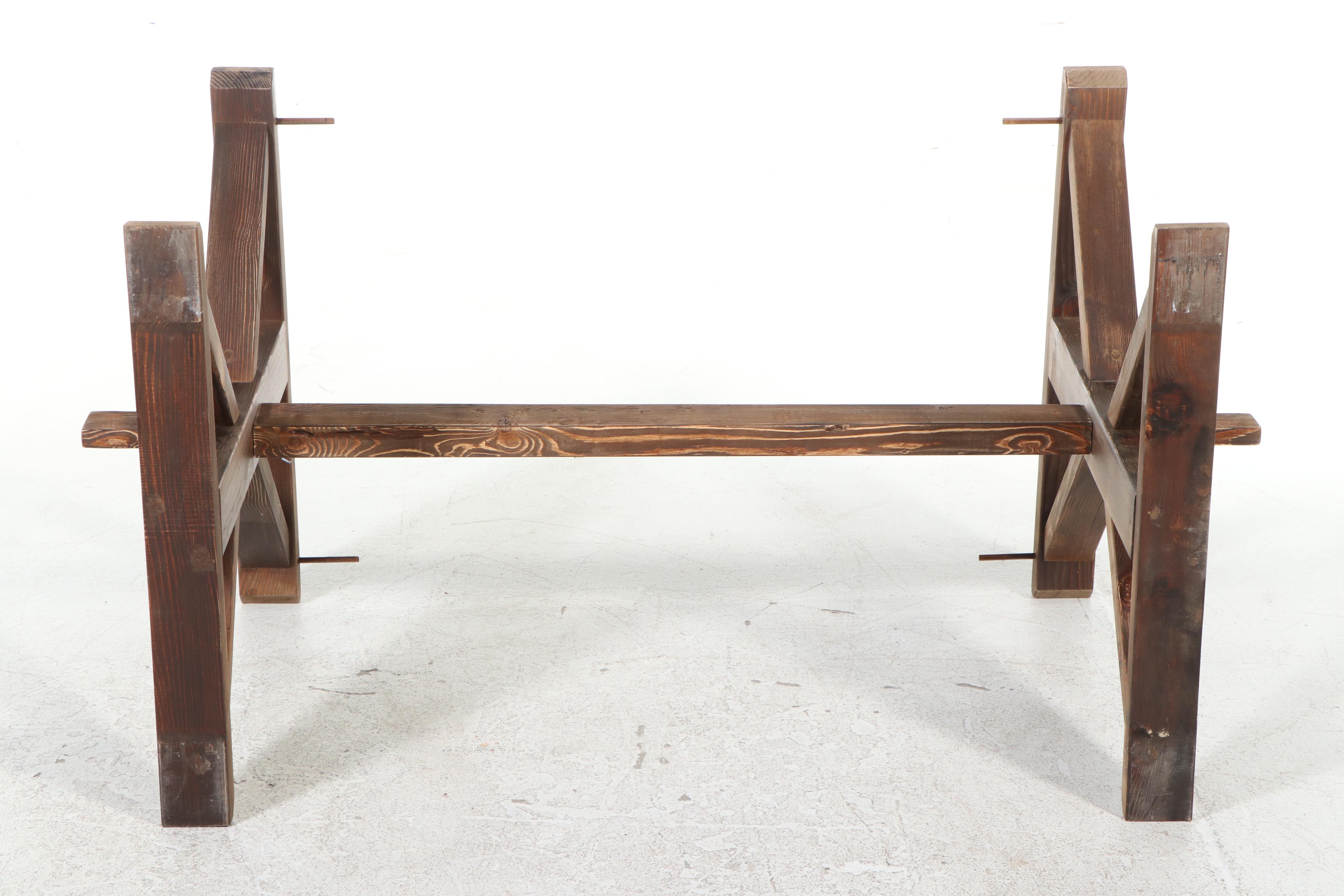 Rustic Pine Trestle-Base Dining Table | Everything But The House