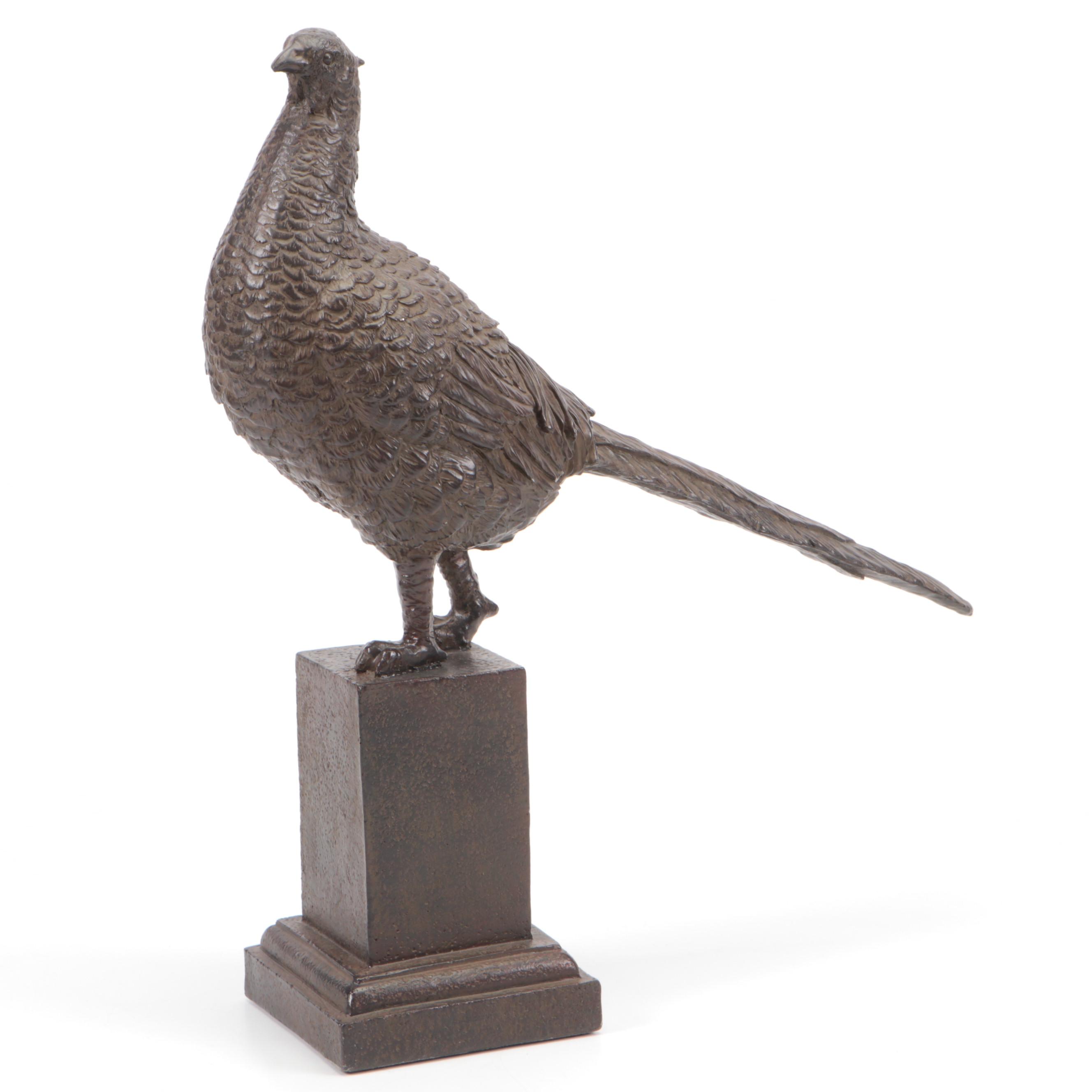 Plus 1 Imports Cast Metal Pheasant Figurine in Brown | Everything But ...