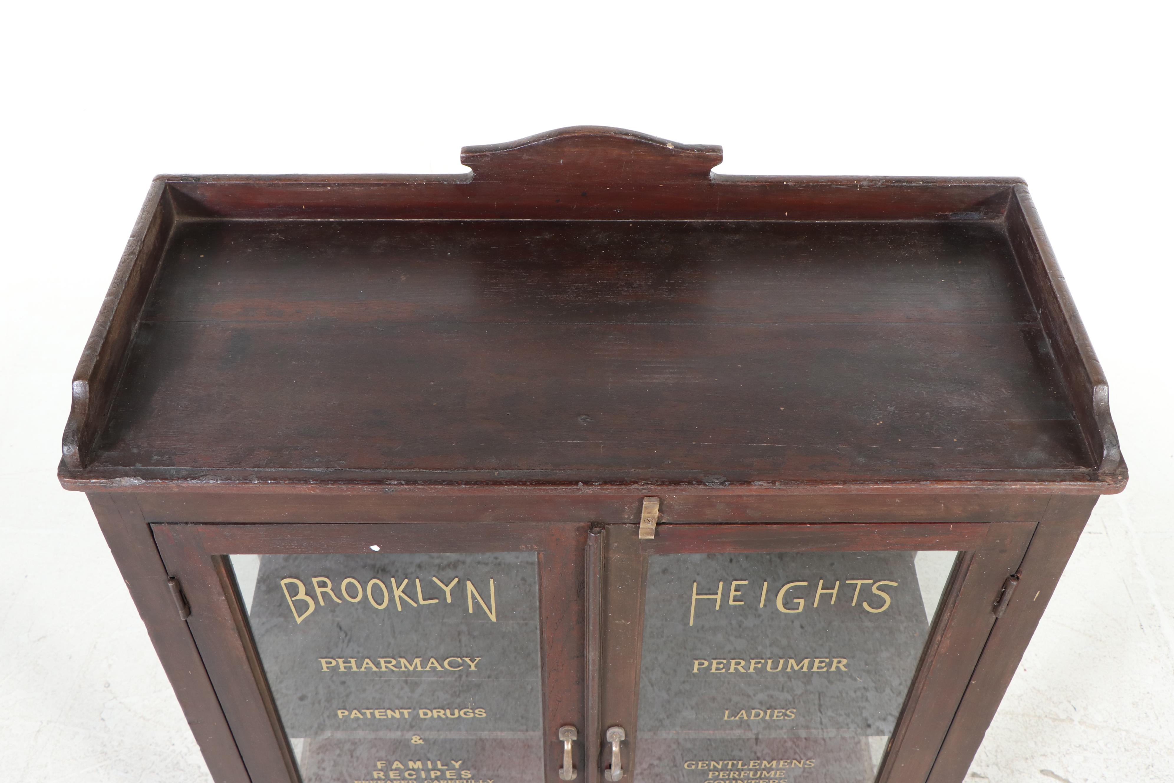 Art Deco Style Grass Front Walnut Display Cabinet with Gilt Lettering ...