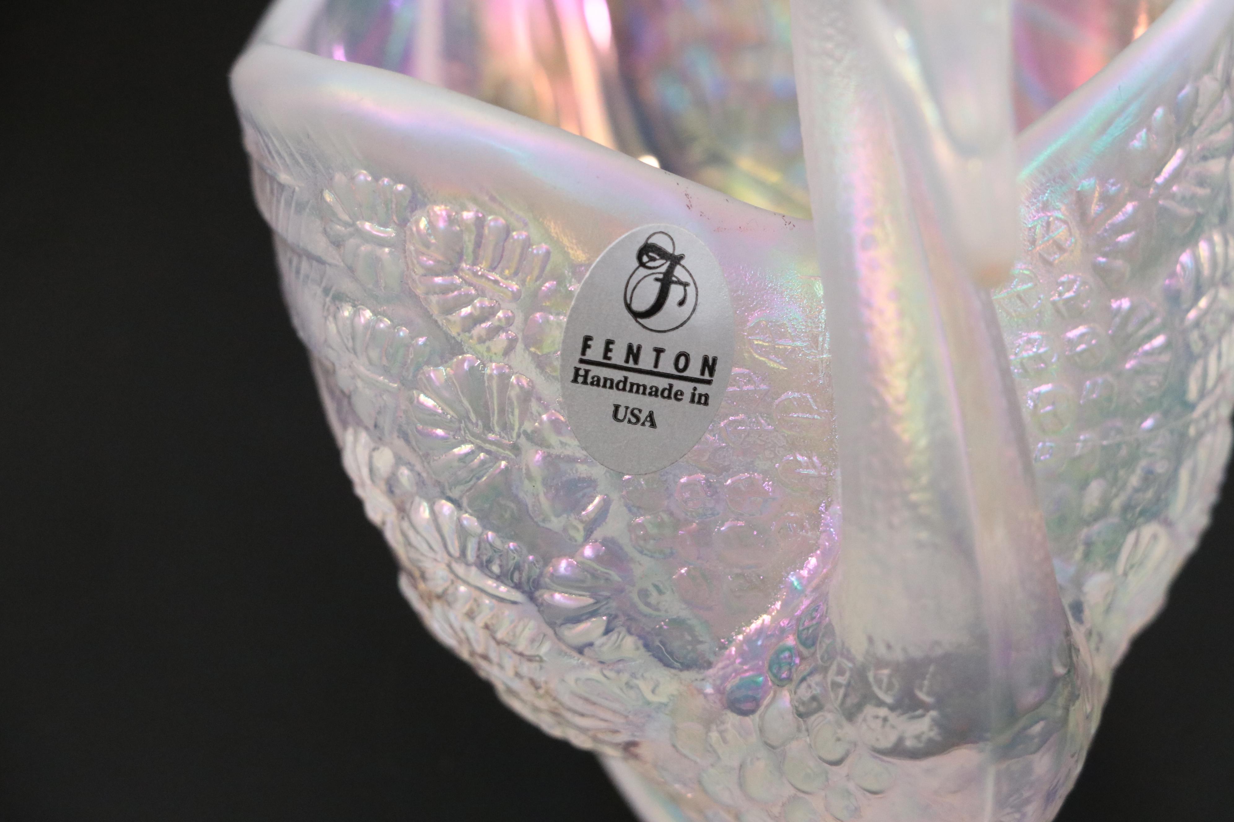 Fenton Opalescent Hobnail, Silver Crest, Ruffled and More Vases, Sign ...