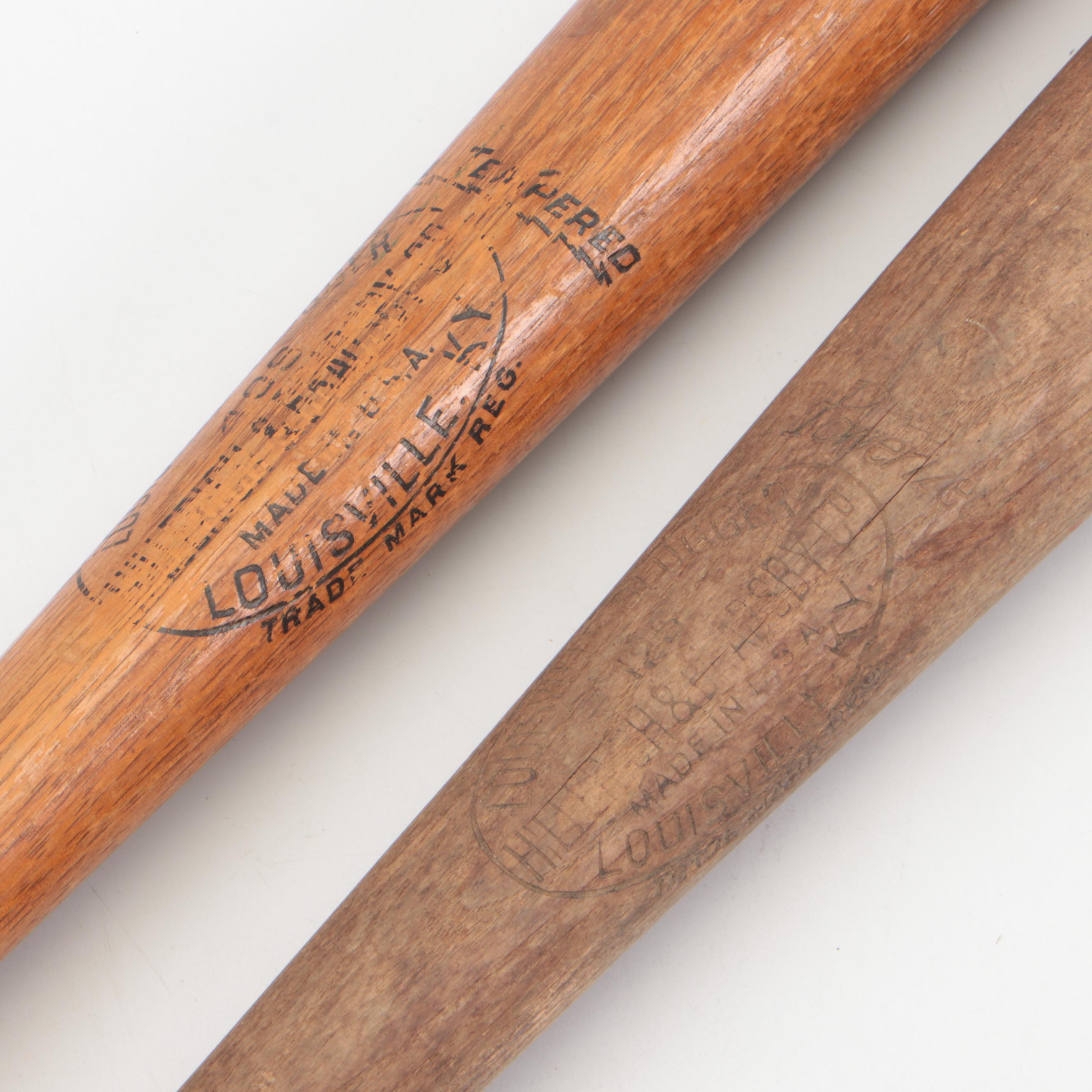 Ted Williams and Willard Hershberger Signature Model Louisville Slugger ...