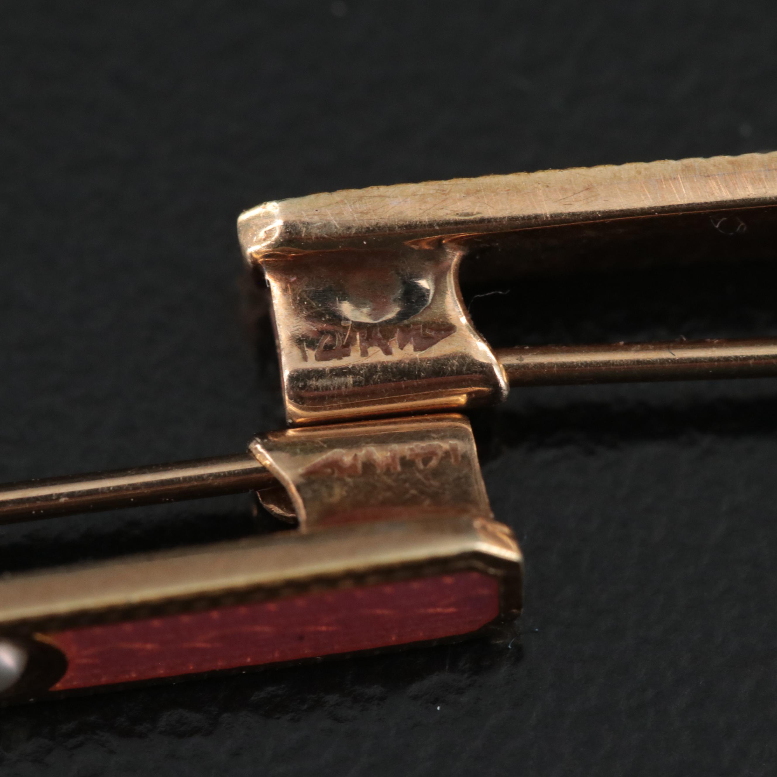 Antique 14K Seed Pearl and Enamel Lingerie "Handy" Pins | Everything ...