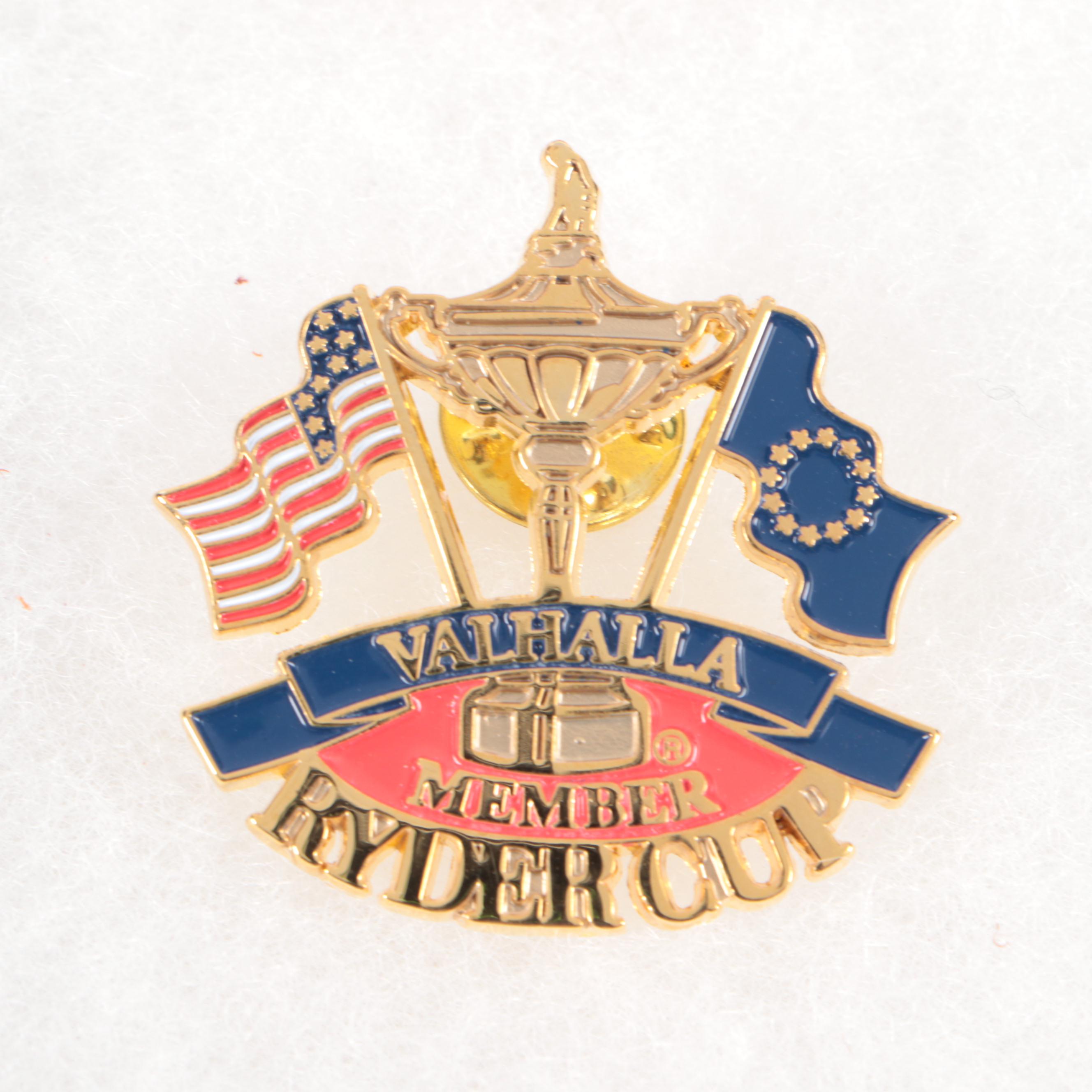 Valhalla Club Member Ryder Cup Enameled Pins and Drawstring Bag, 2000s ...