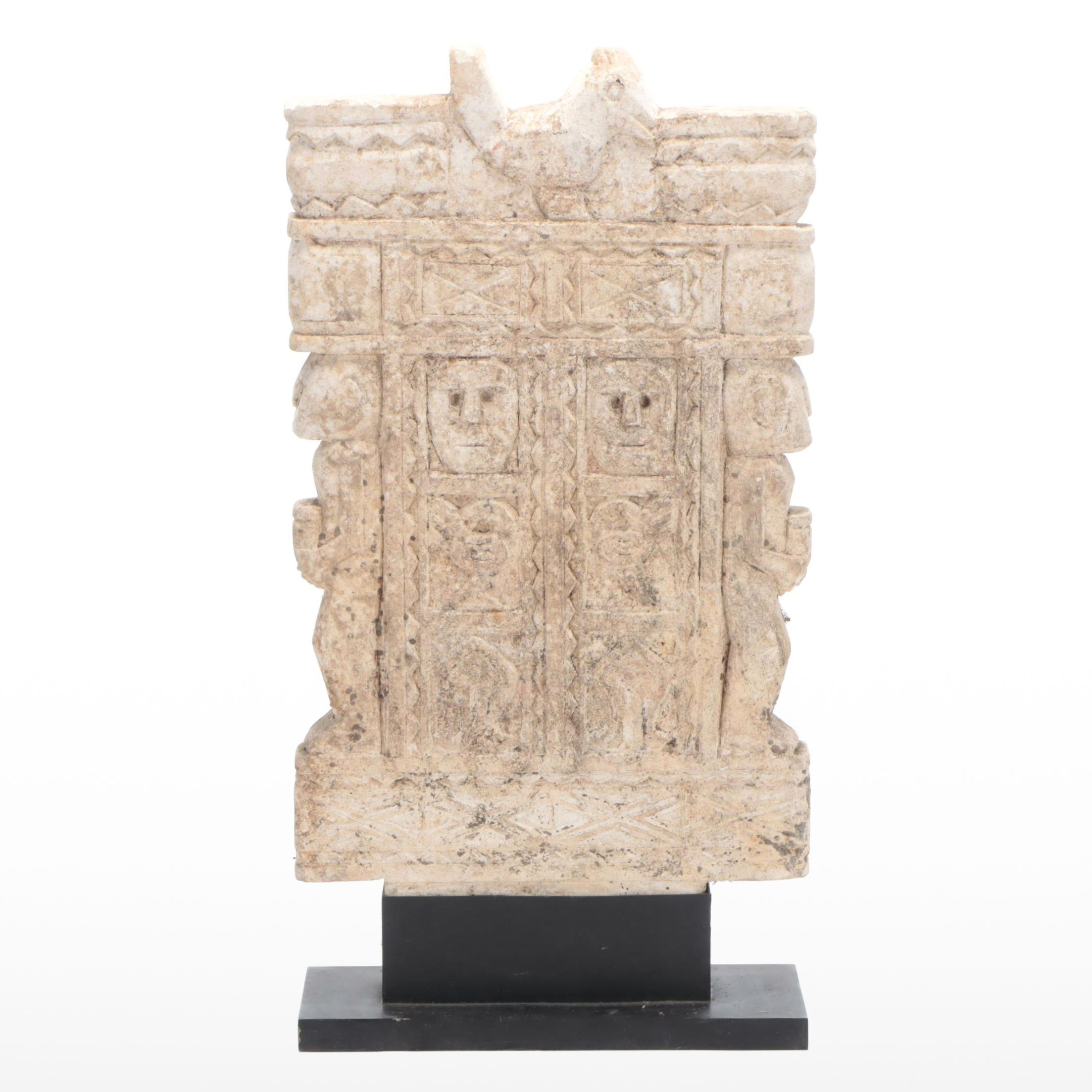 Carved Stone Tablet on Stand | EBTH