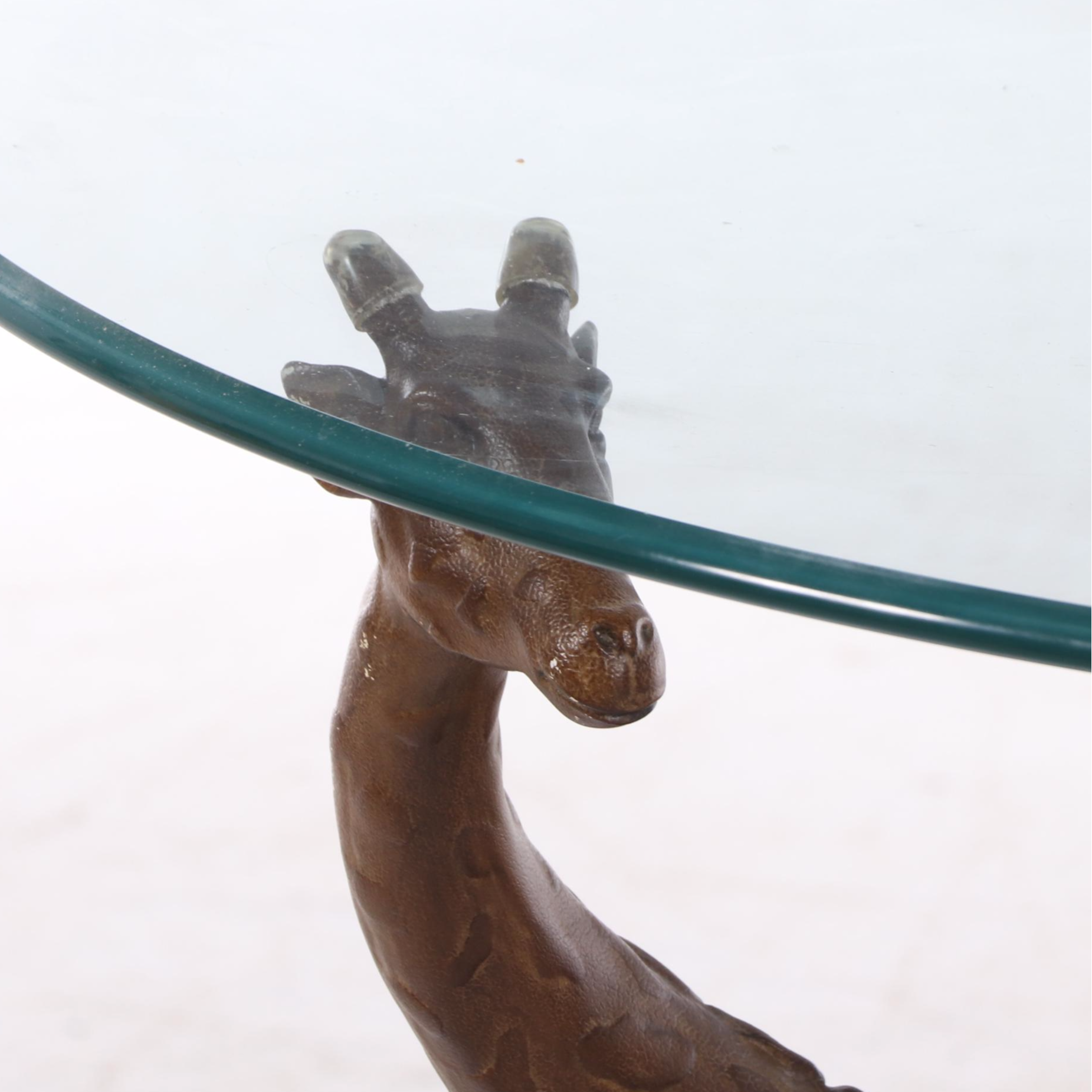 Giraffe Base Glass Top Side Table | Everything But The House