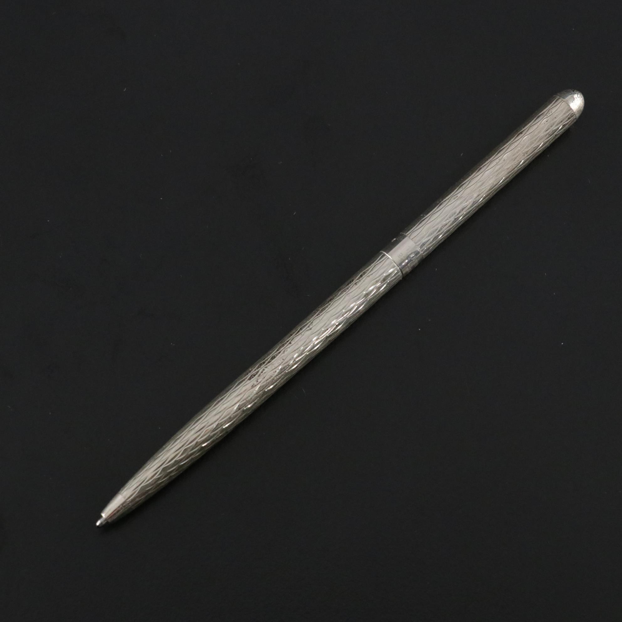 Tiffany & Co. Sterling Silver Textured Retractable Ballpoint Purse Pen ...