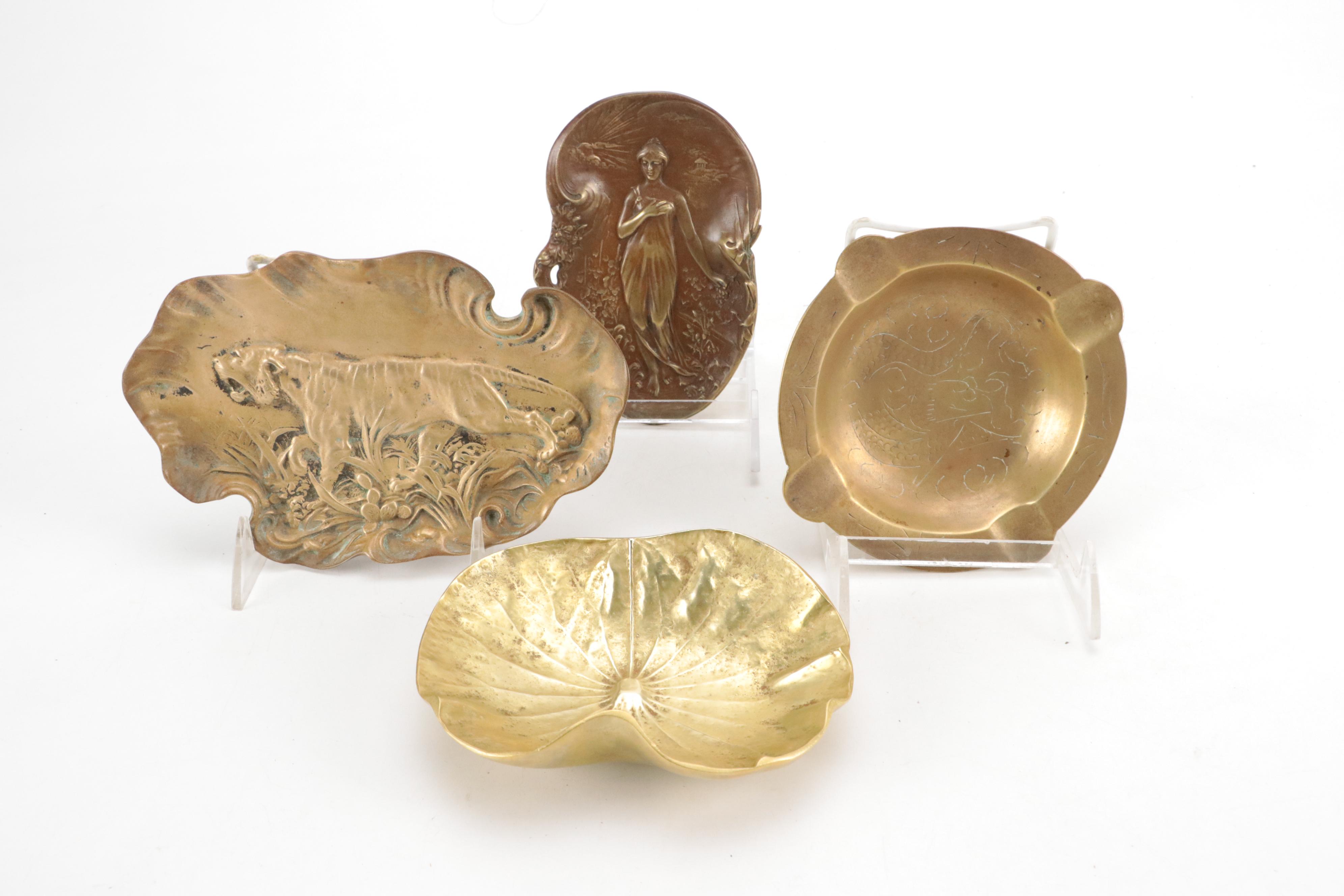 General Bronze Co. and Other Art Deco Bronze and Brass Pin Dishes and ...