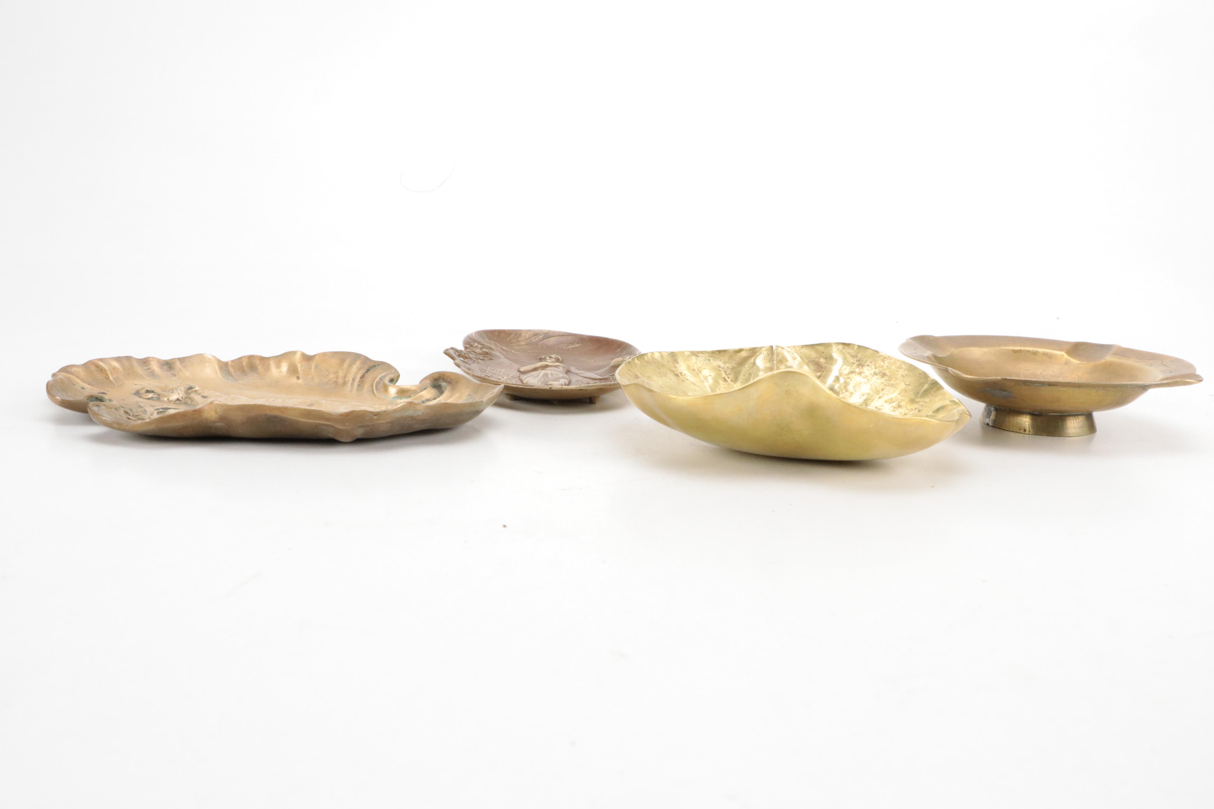 General Bronze Co. and Other Art Deco Bronze and Brass Pin Dishes and ...