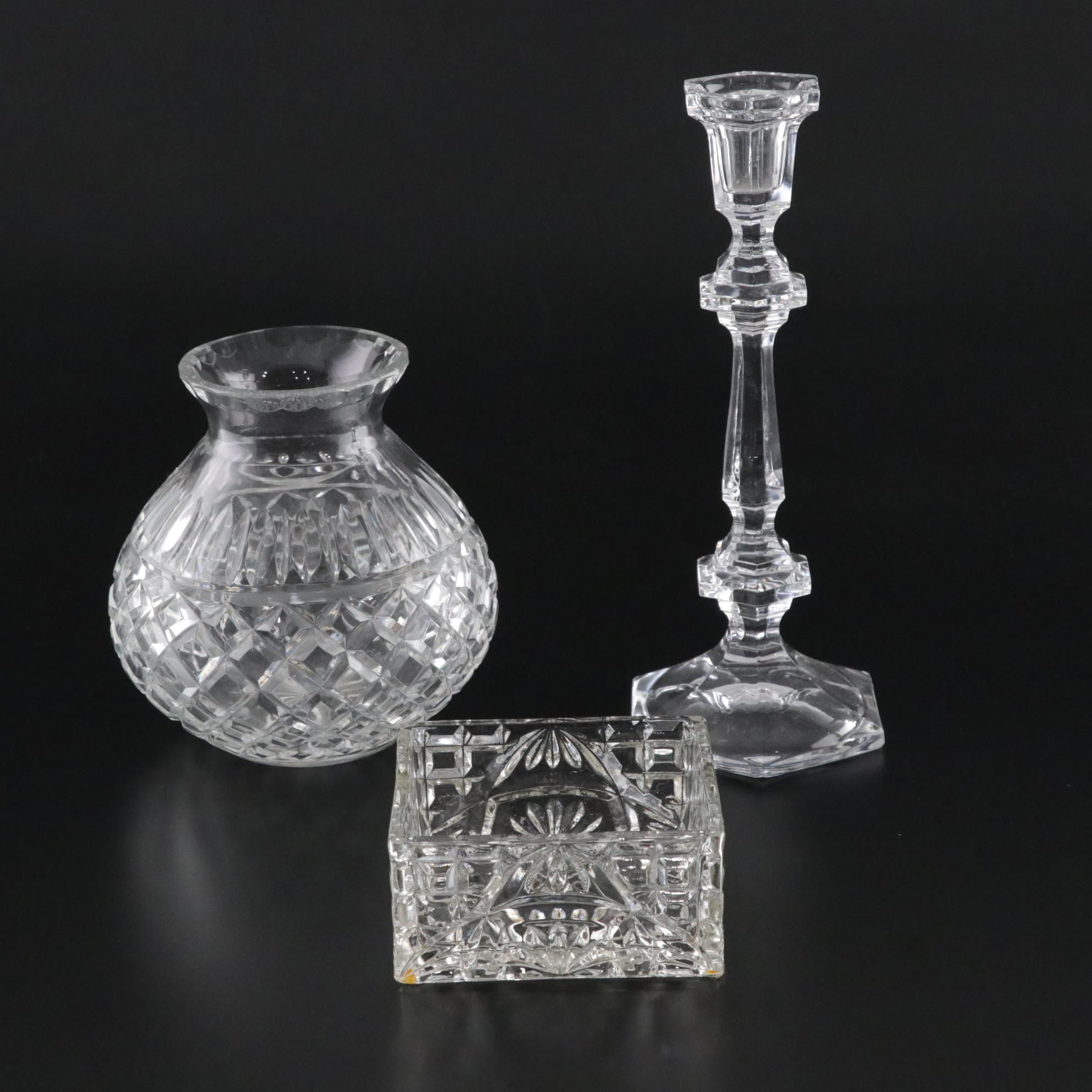 Shannon Crystal Desk Clock and Other Crystal Table Accessories ...