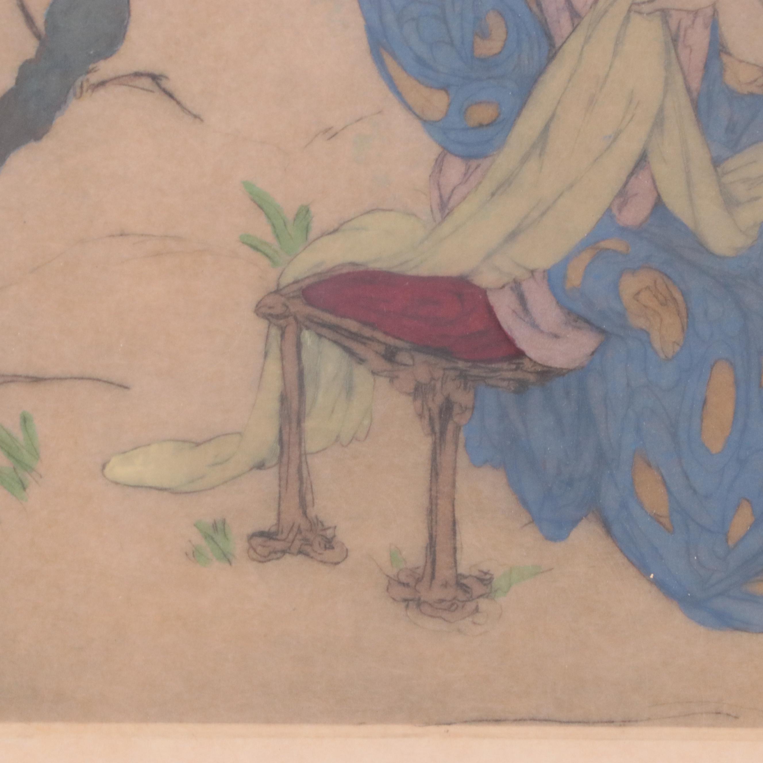 Elyse Ashe Lord Etching "Biset," Early 20th Century | Everything But ...