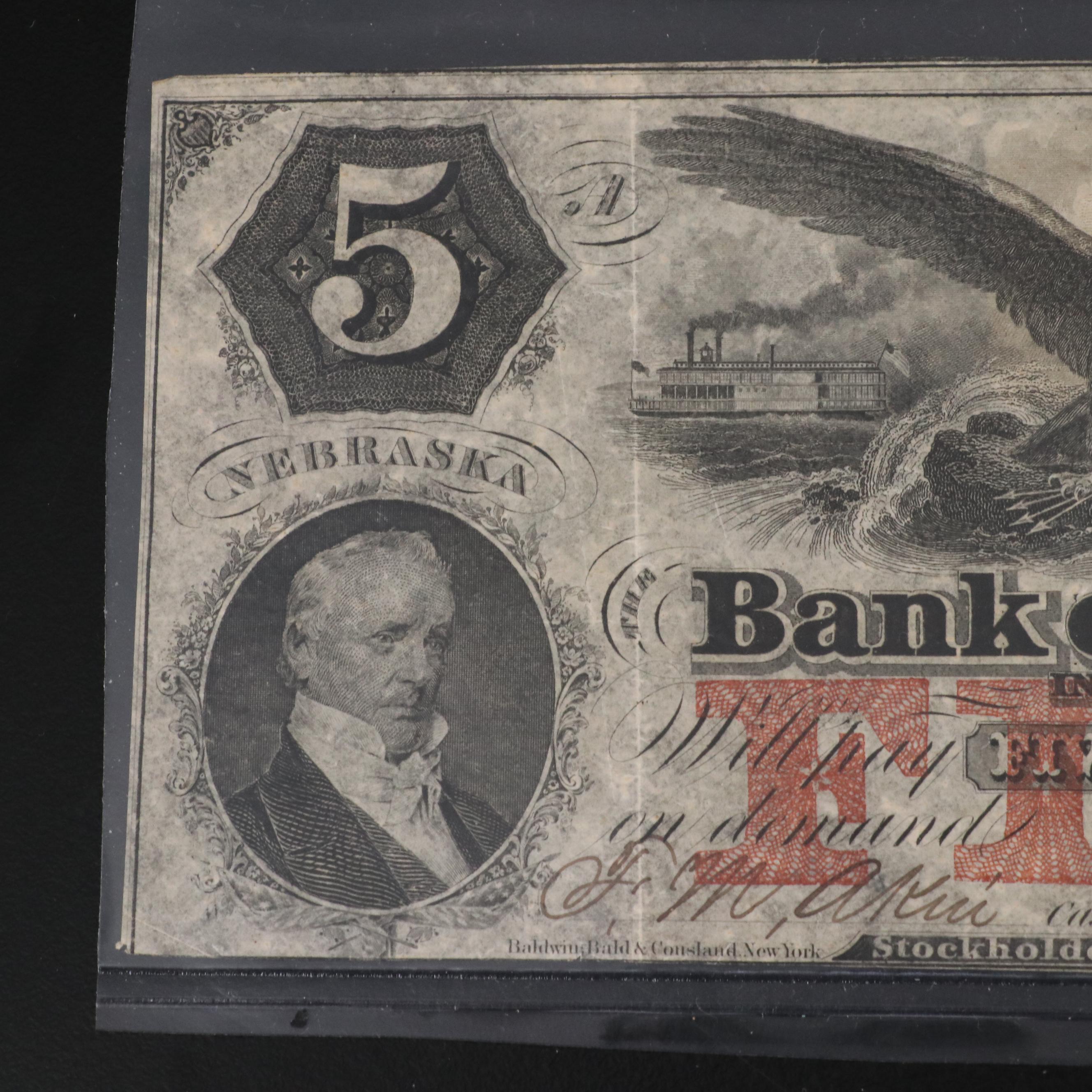 Four Obsolete Bank Notes From Iowa and Nebraska All Before the Civil ...