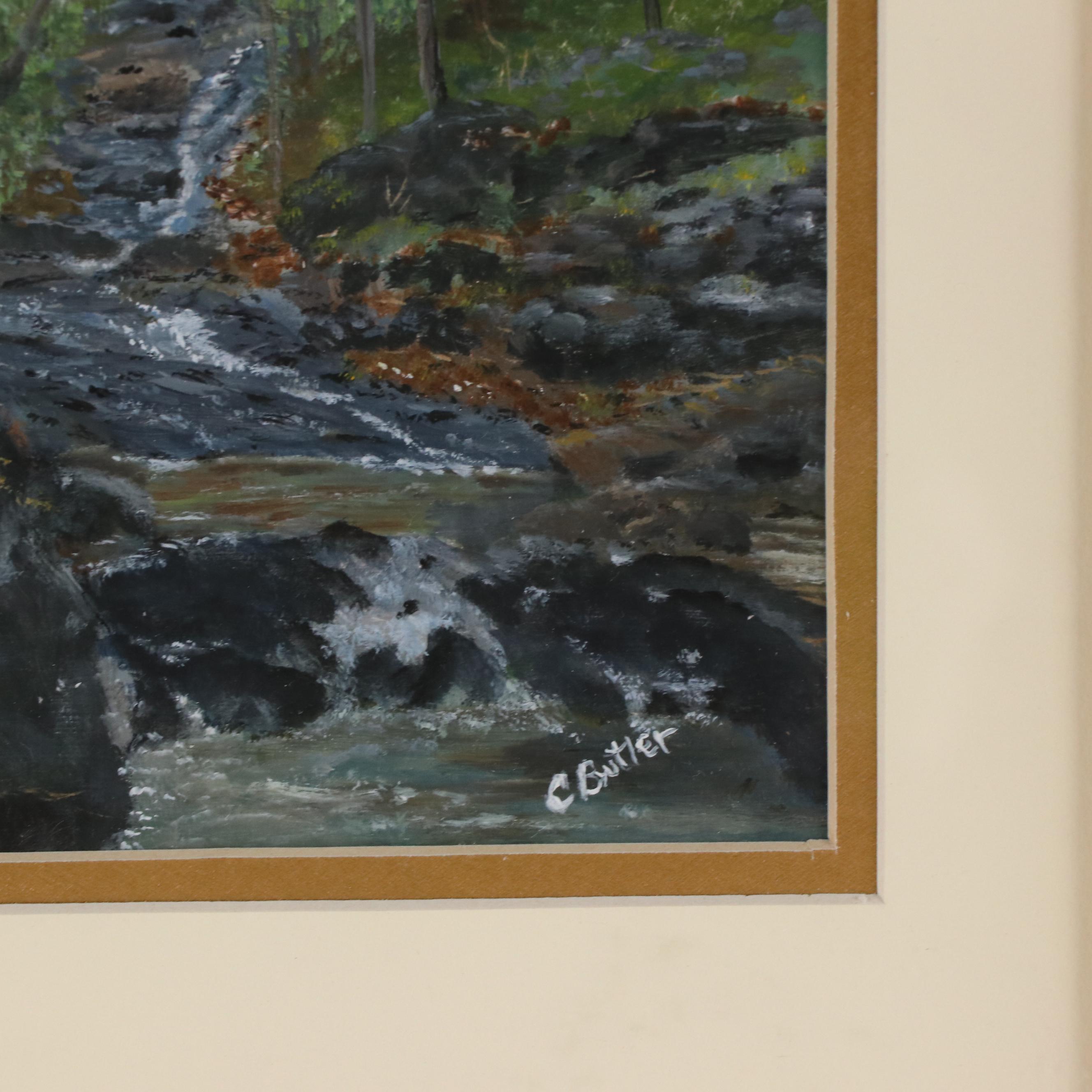 C. Butler Landscape Gouache Painting | EBTH
