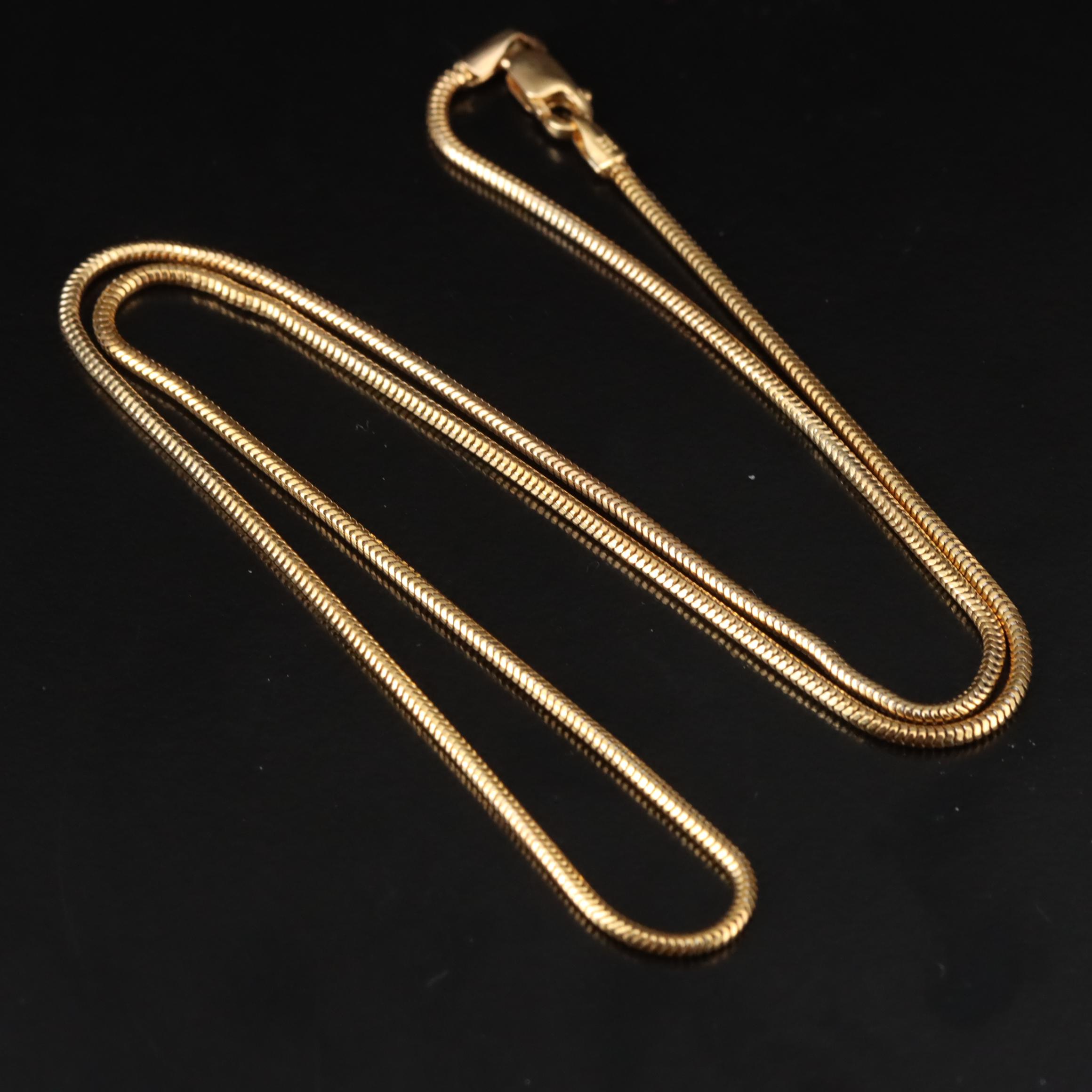 14K Snake Chain Necklace | EBTH