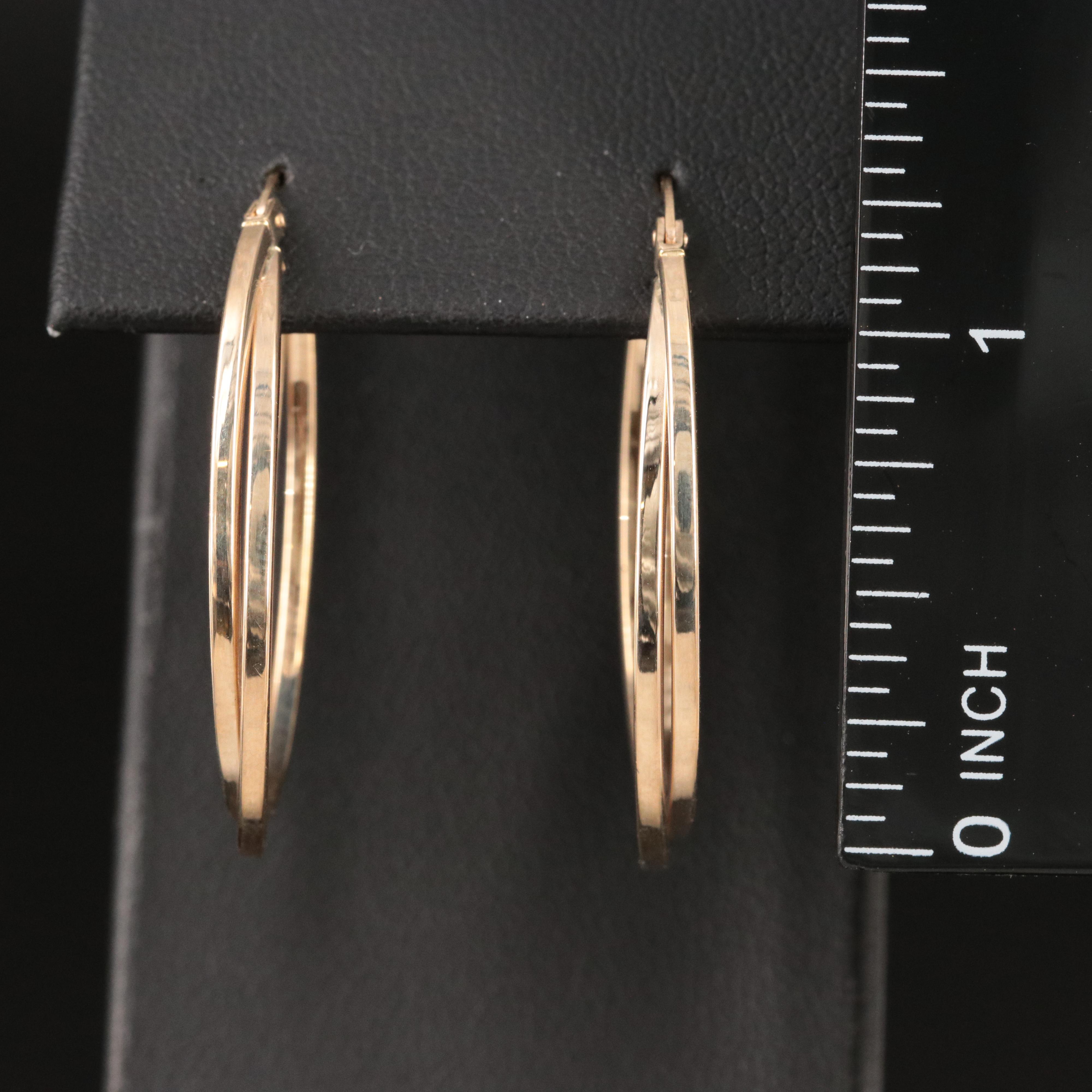 14K Crossover Hoop Earrings | EBTH